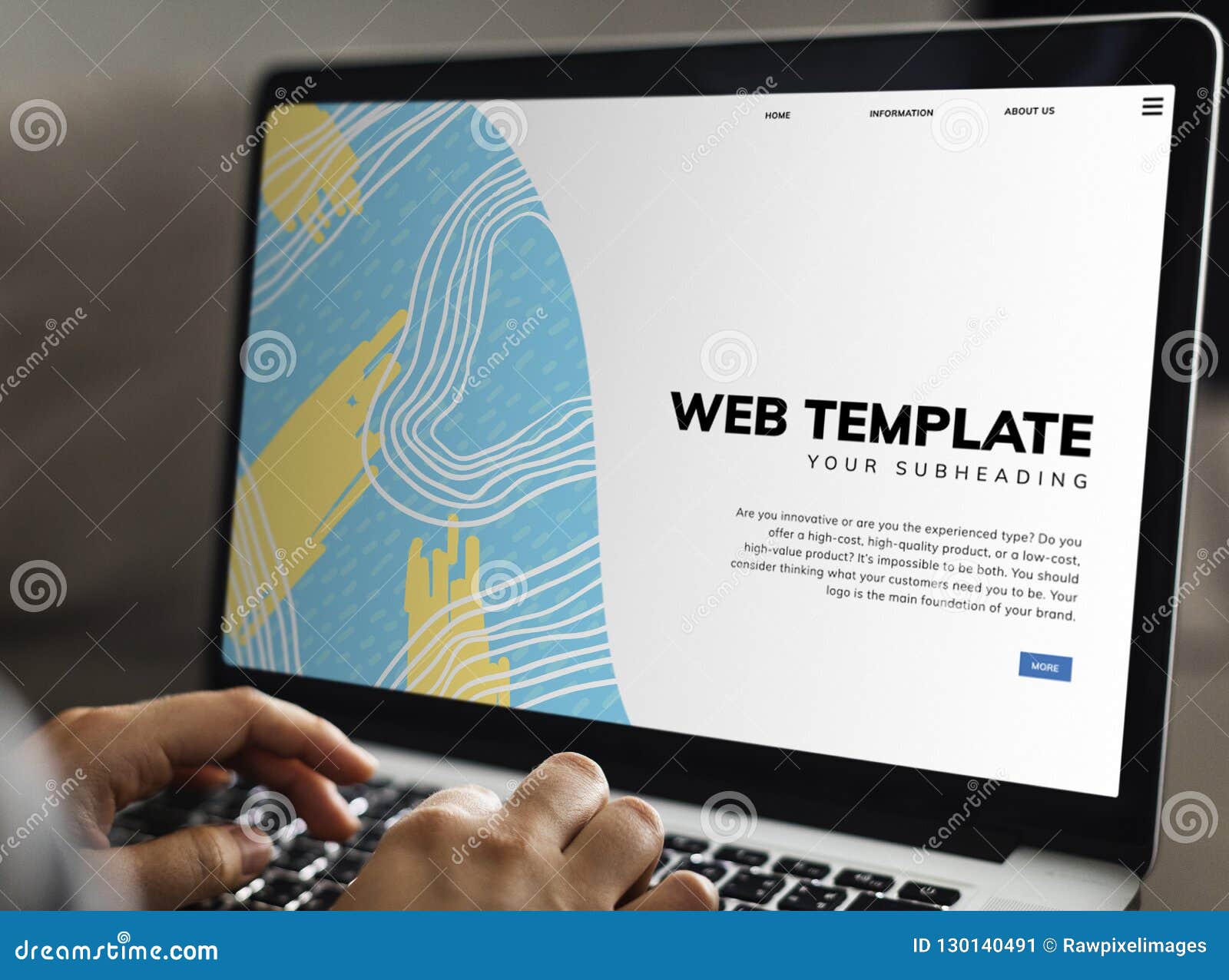 Working on a Web Template on the Laptop Stock Image - Image of making ...