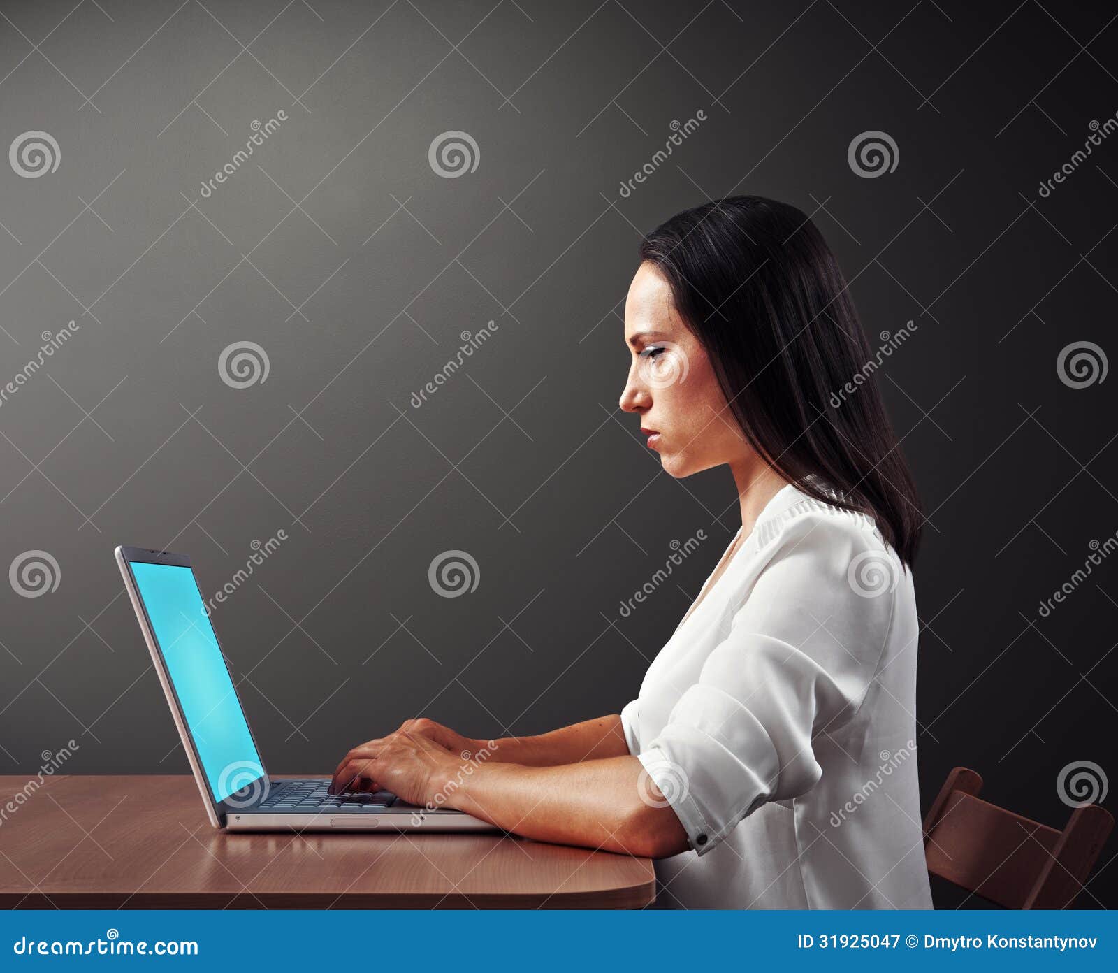 Woman working with laptop stock image. Image of girl - 31925047