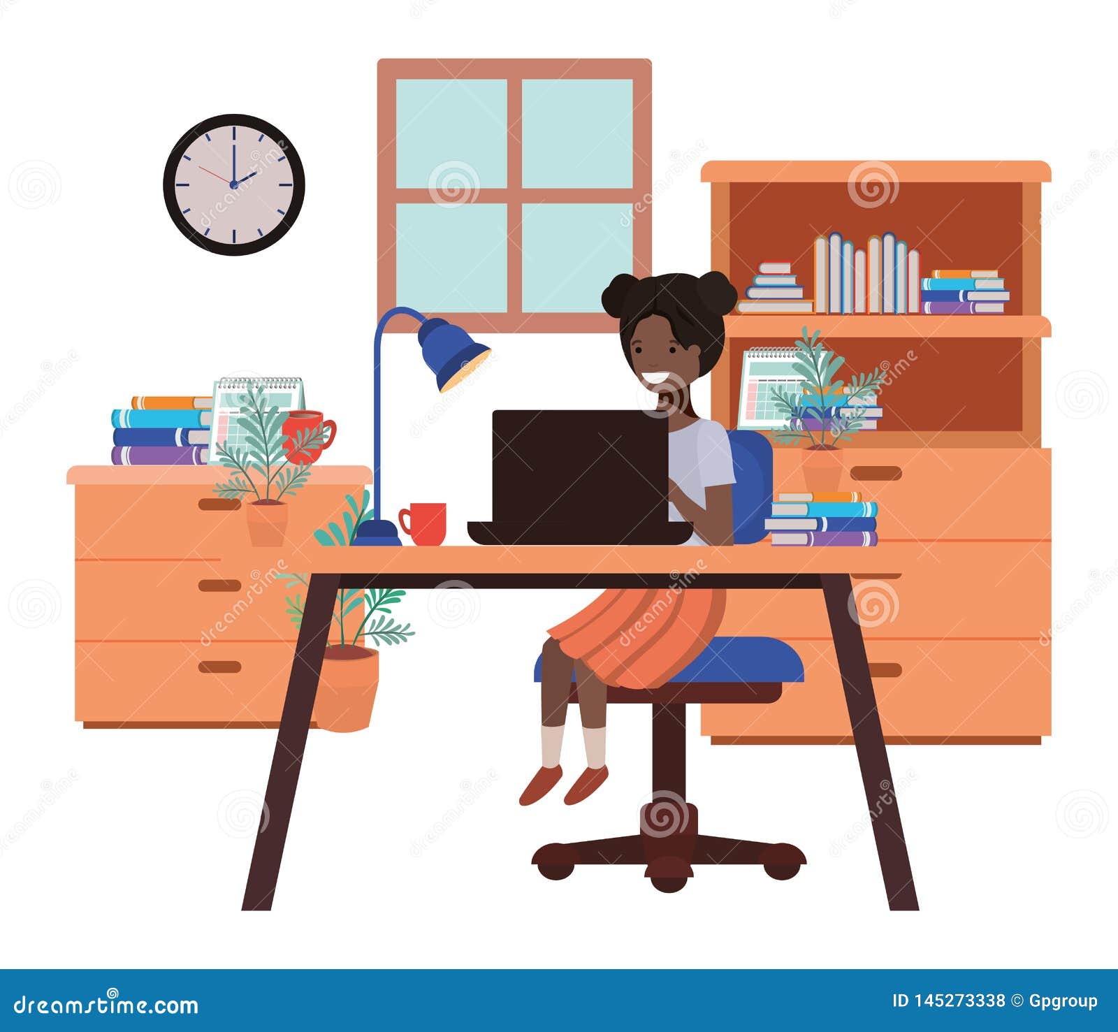 Woman Working in the Office Avatar Character Stock Vector ...