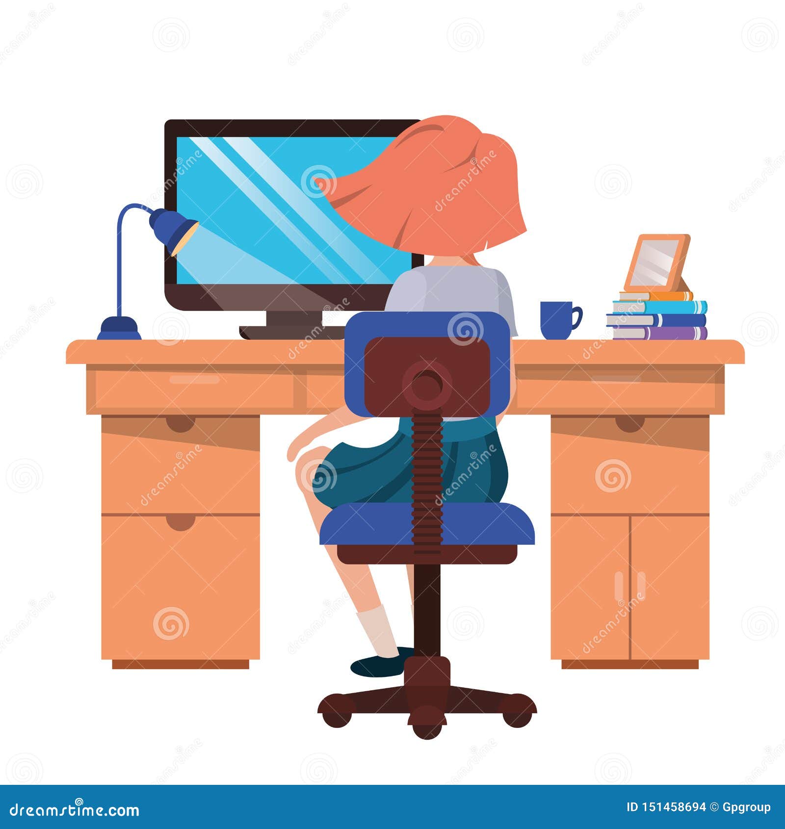 Woman Working in the Office Avatar Character Stock Vector ...