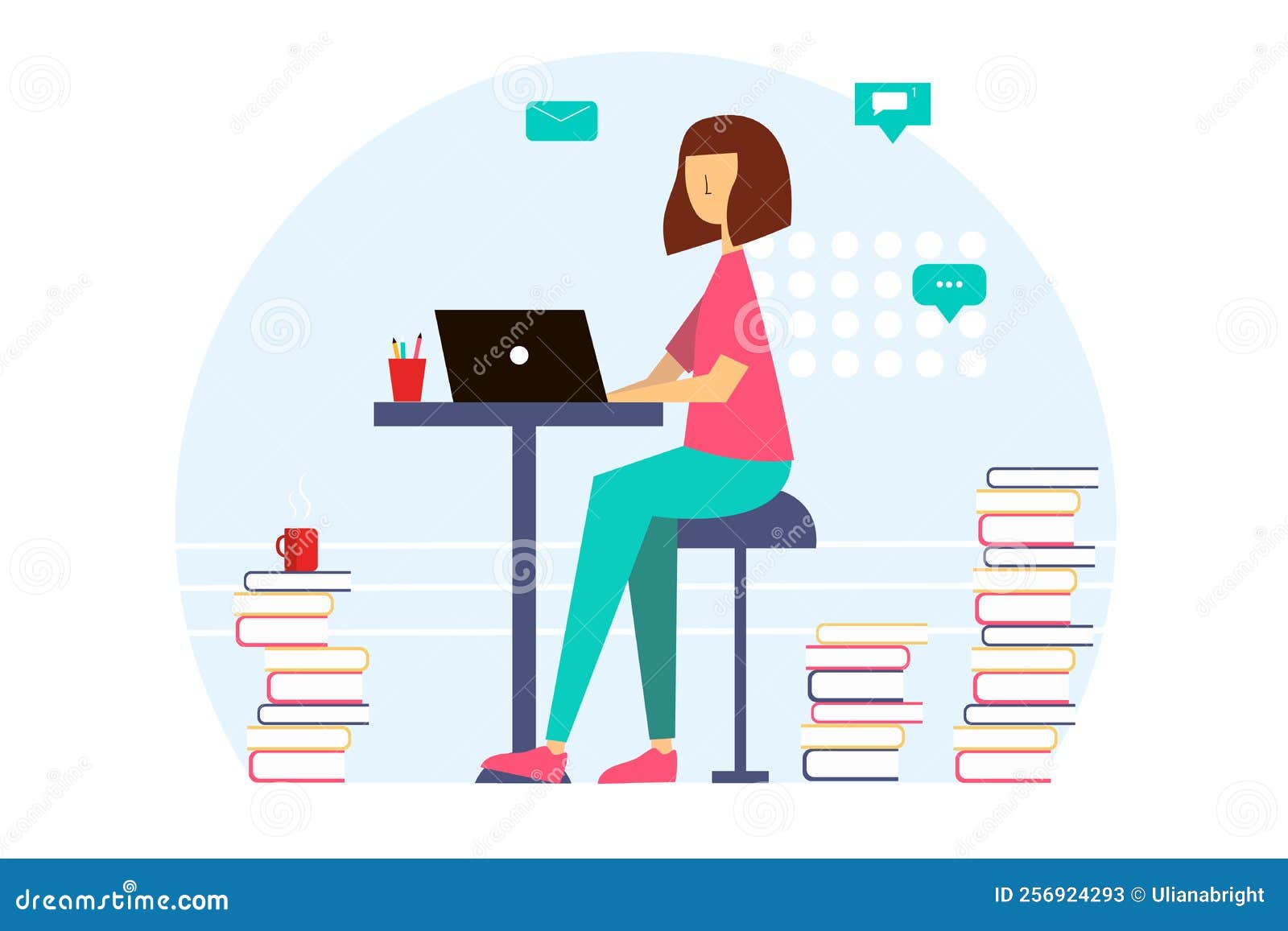 Woman Working in an Office. Office Work, Heavy Workload, Working Late ...