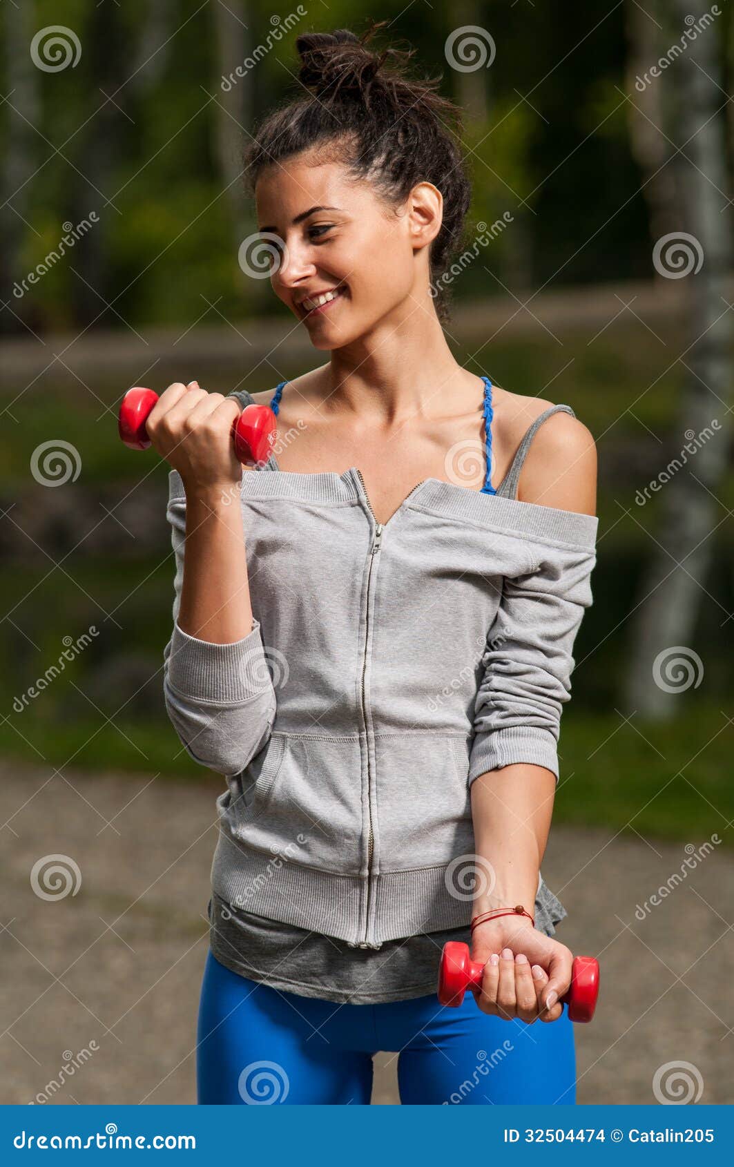 Woman Working Out and Smiling Stock Photo - Image of girl, athlete ...