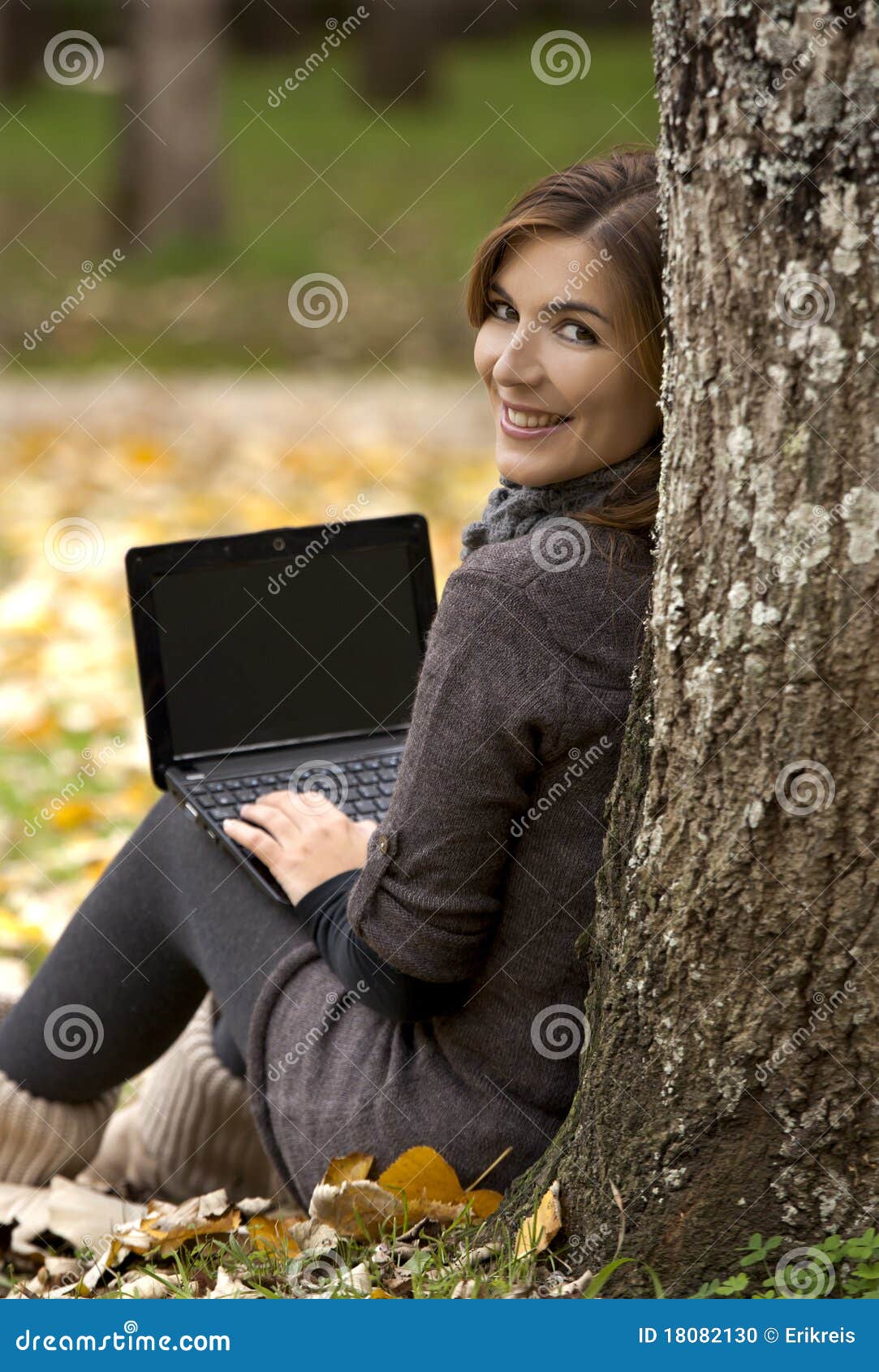 Woman working outdoor stock photo. Image of people, caucasian - 18082130