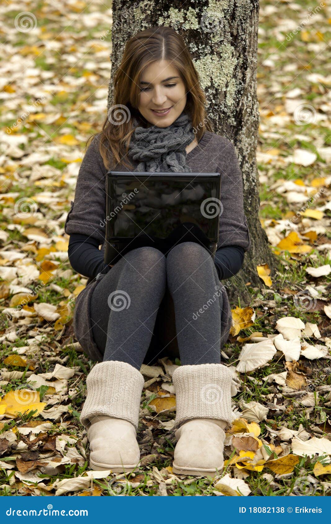 Woman working outdoor stock photo. Image of caucasian - 18082138