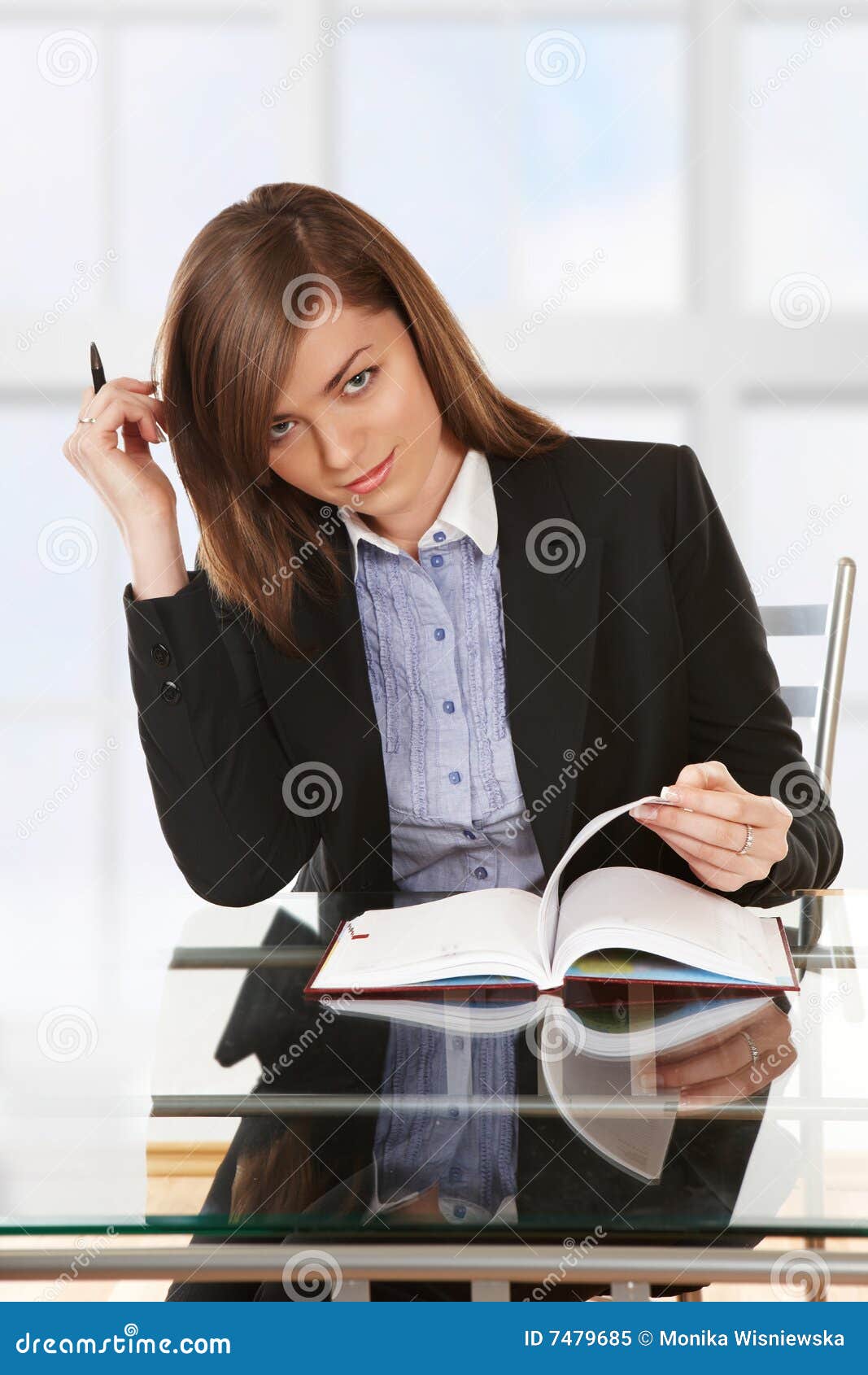 Woman working with papers stock image. Image of corporate - 7479685