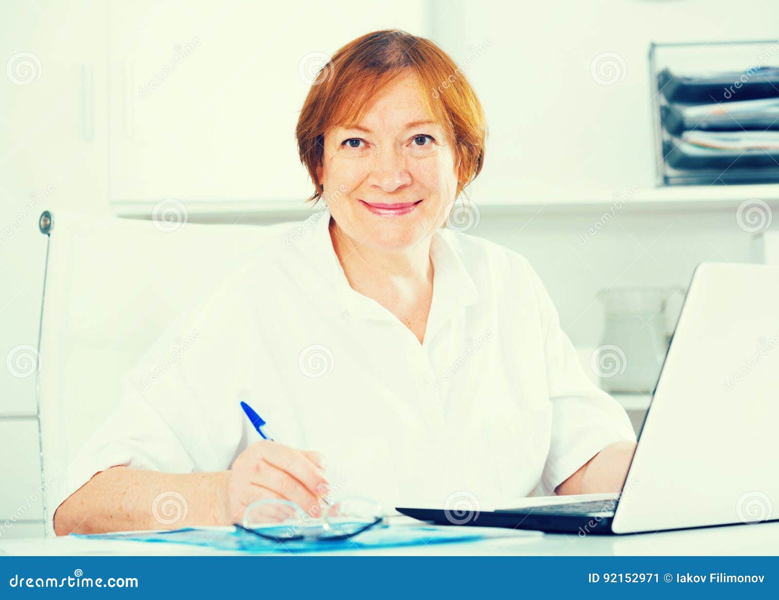 Woman working productively stock image. Image of profession - 92152971