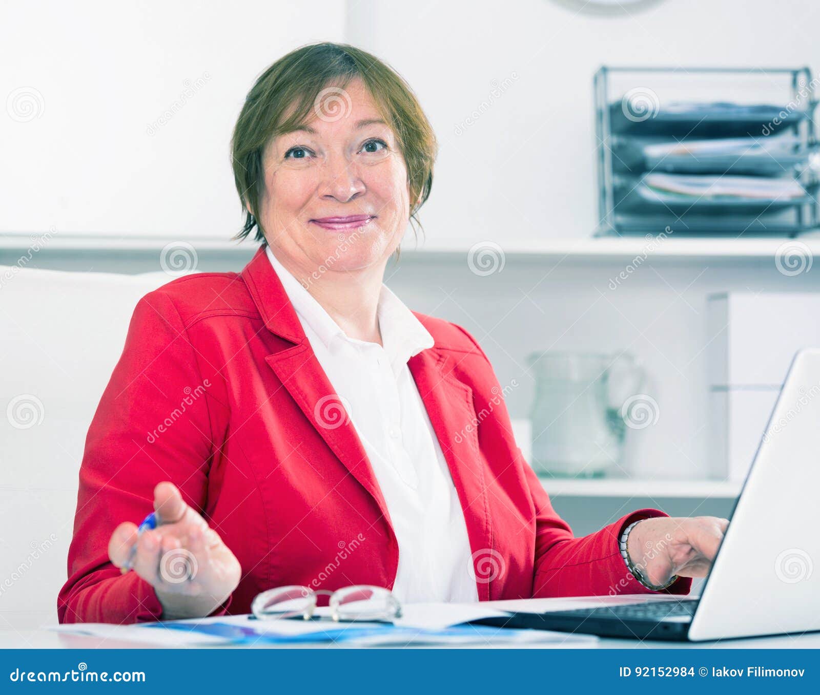 Woman working productively stock photo. Image of profession - 92152984