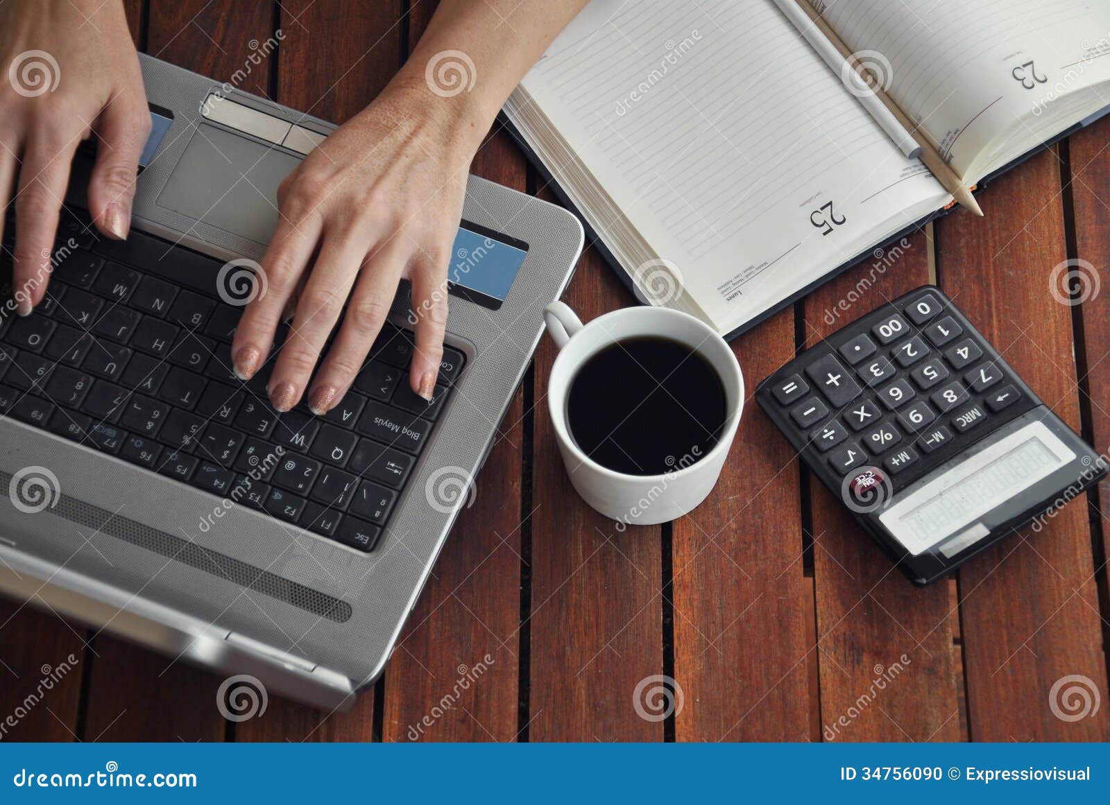 Woman Working Quietly on Your Terrace Stock Photo - Image of ...