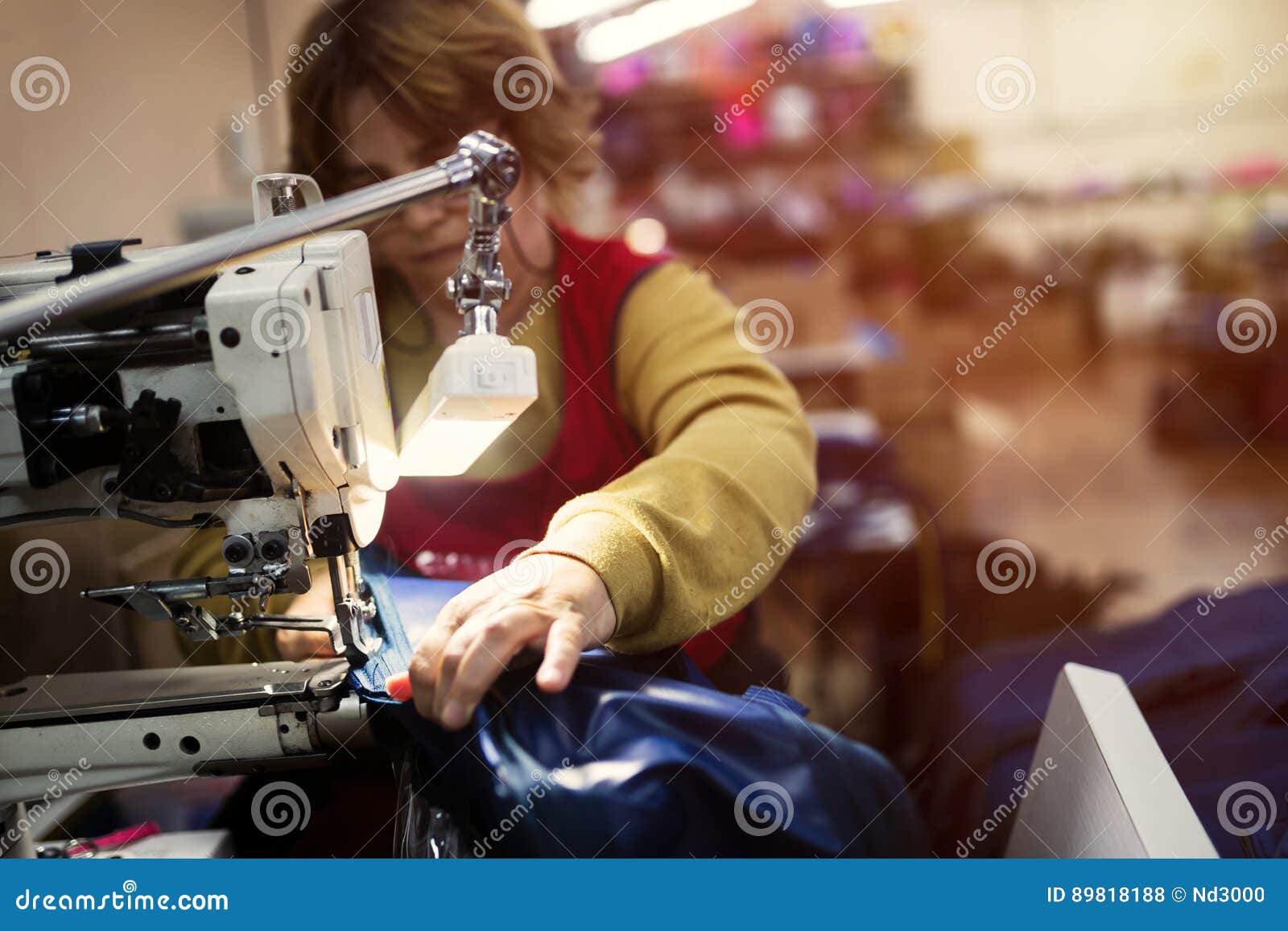 Woman Working in Textile Industry Stock Photo - Image of female ...