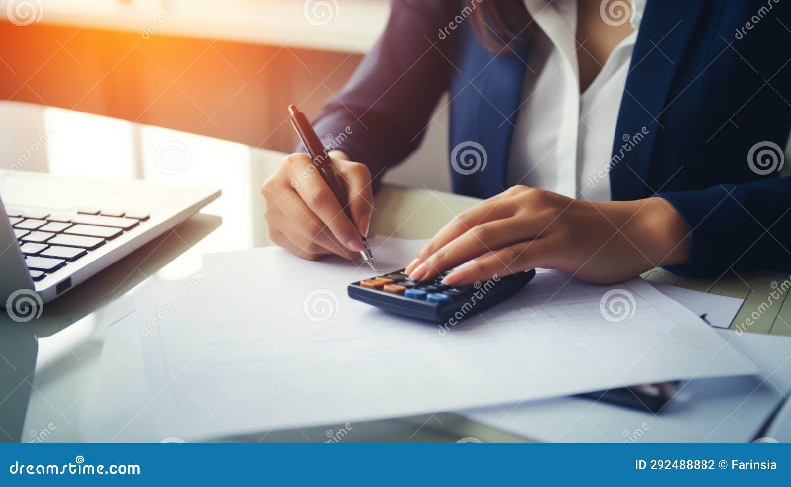 Woman Working To Write a Business Plan Stock Illustration ...