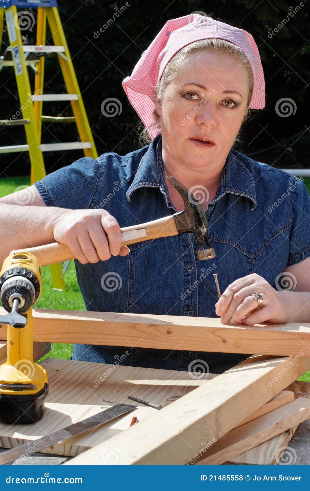 Woman working with tools stock photo. Image of pencil - 21485558