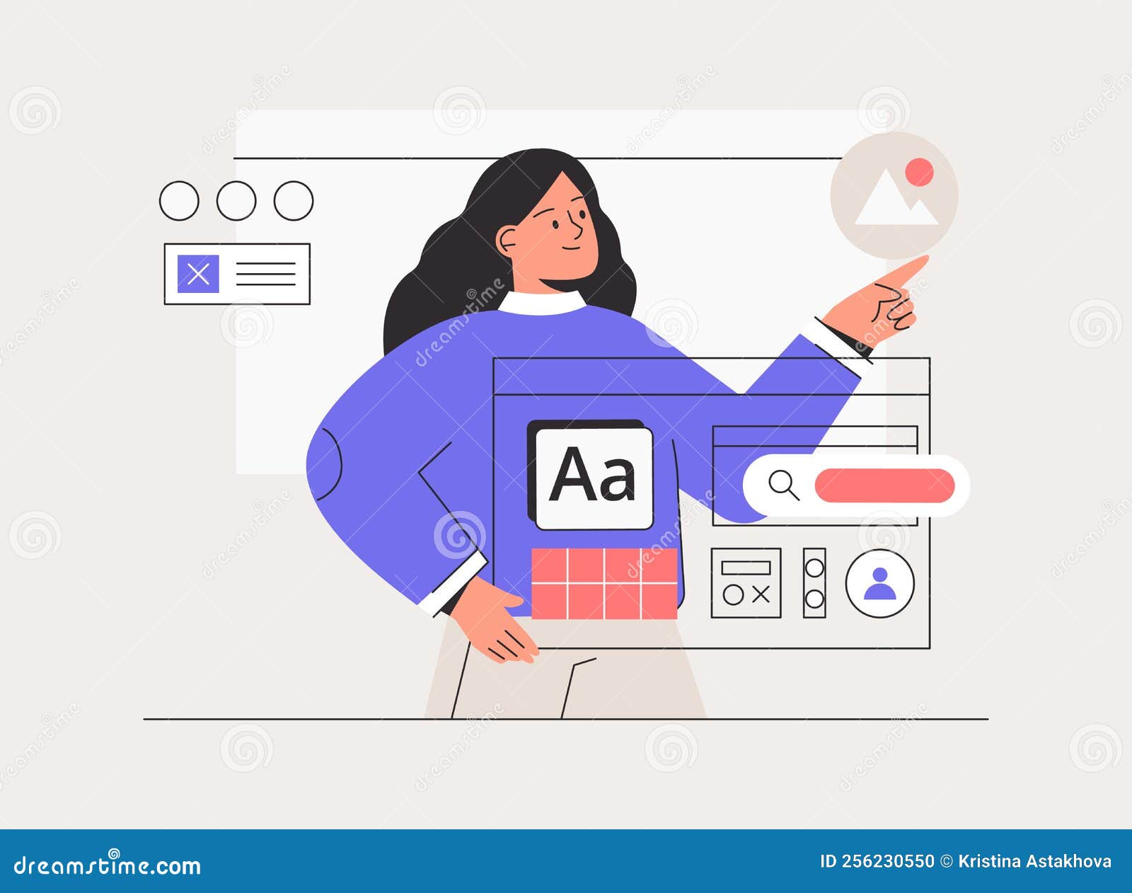 Woman Working on Web and Application Development on Computers. Woman ...