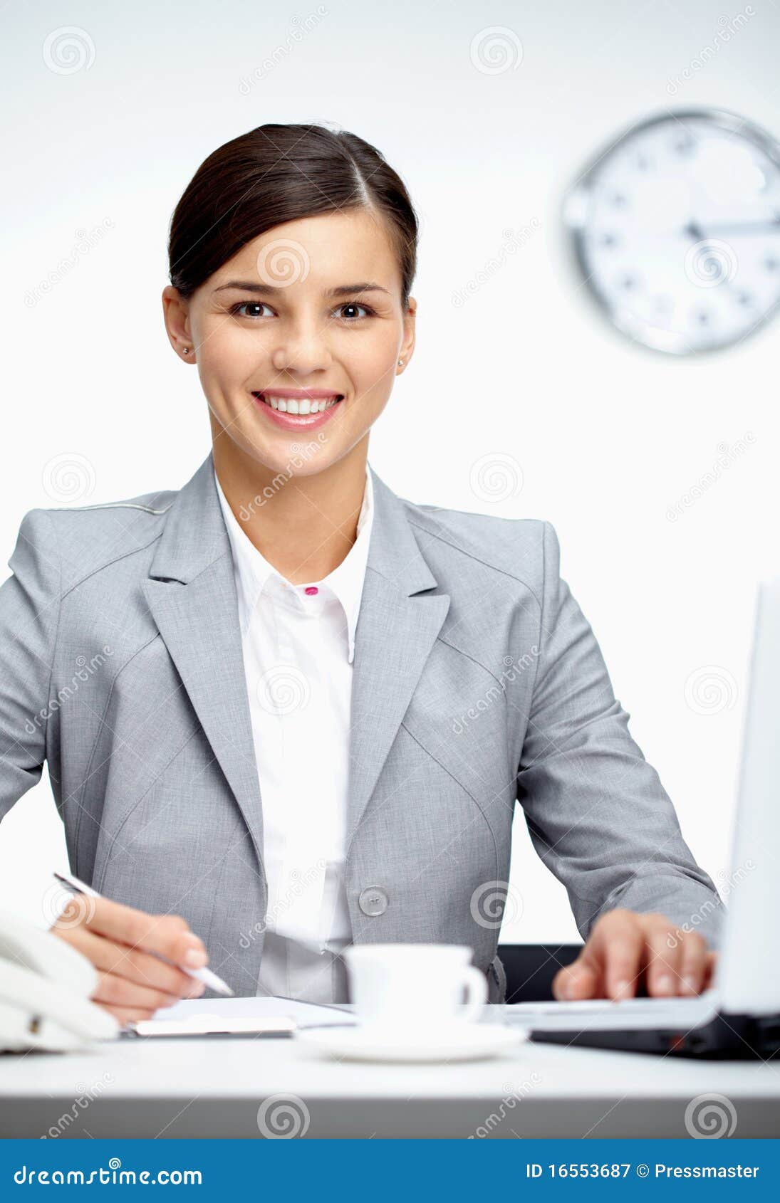 Woman at workplace stock image. Image of looking, planning - 16553687