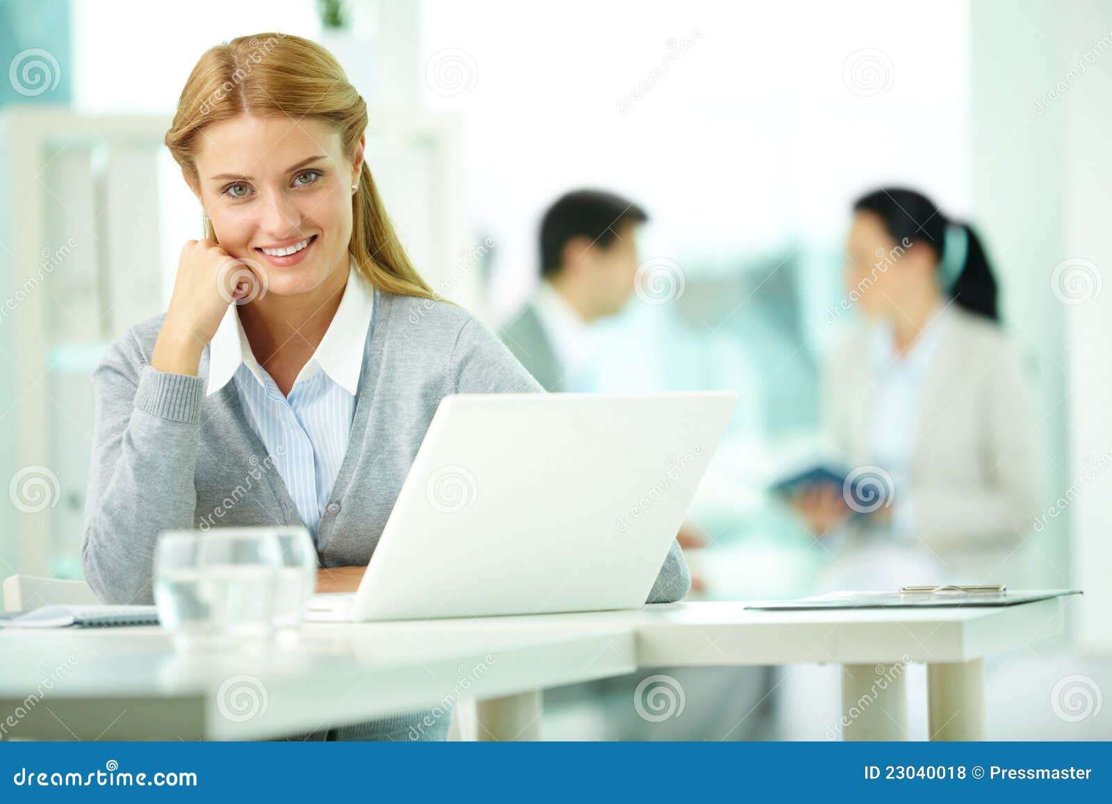 Woman at workplace stock photo. Image of cheerful, lifestyle - 23040018