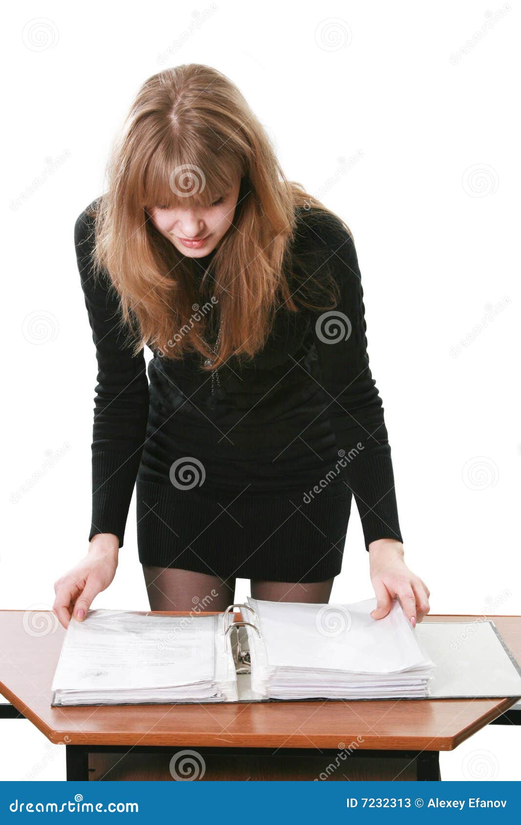 Woman works with documents stock image. Image of documents - 7232313