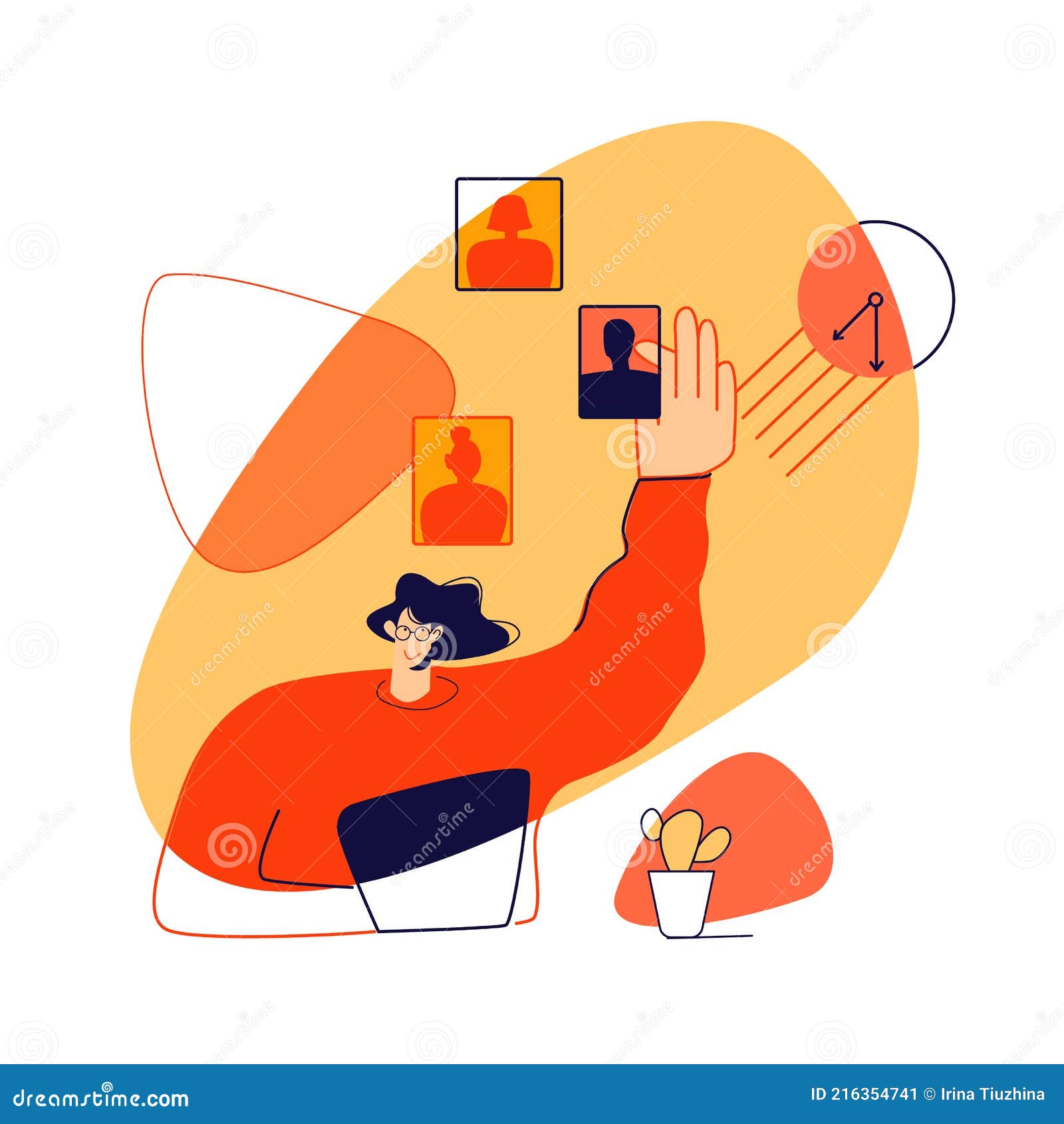 Delegating Vector Round Concept Linear Illustration | CartoonDealer.com ... Delegating Vector Round Concept Linear Illustration | CartoonDealer.com ...