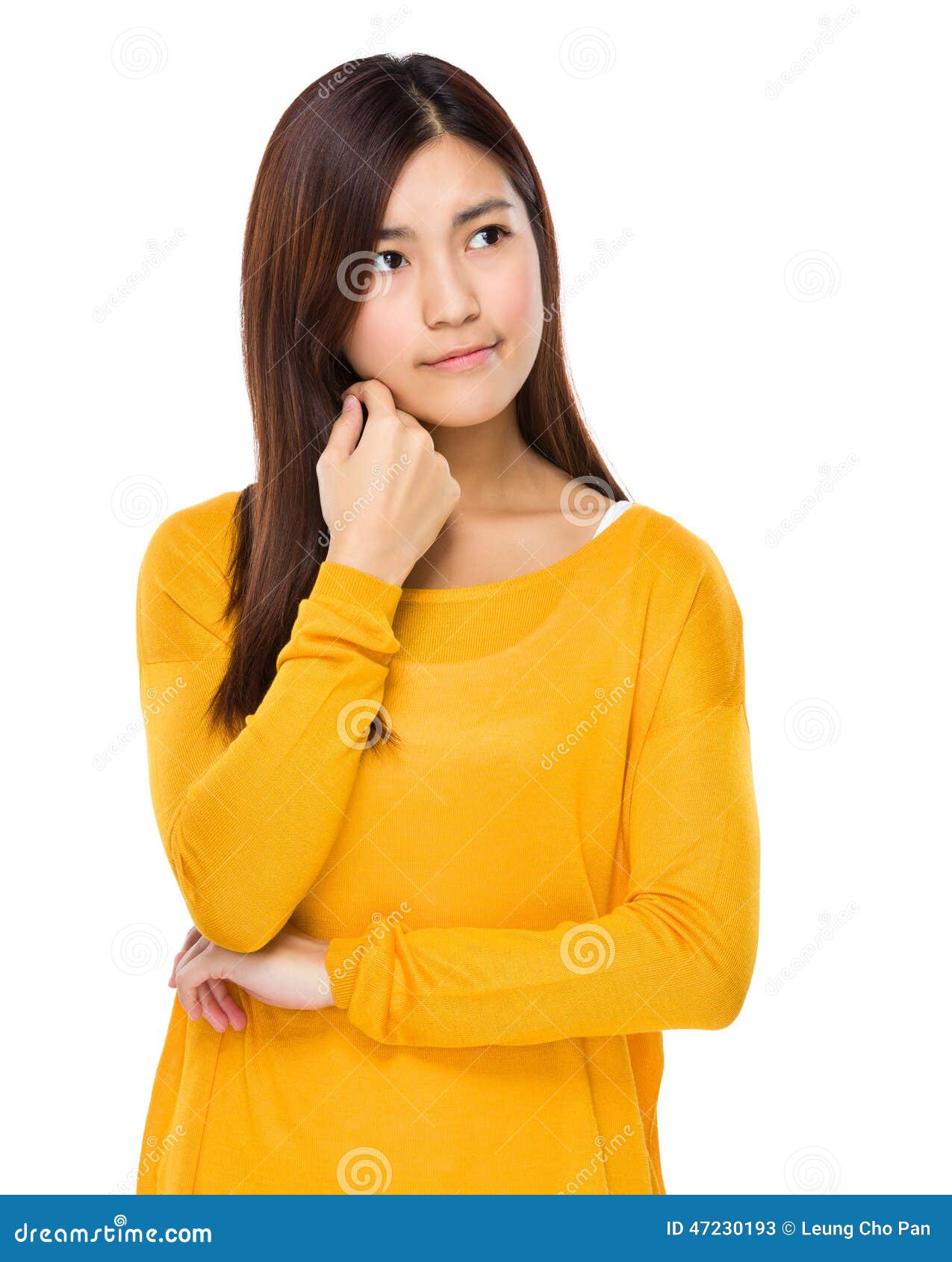 Woman worry stock image. Image of chinese, cardigan, happy - 47230193