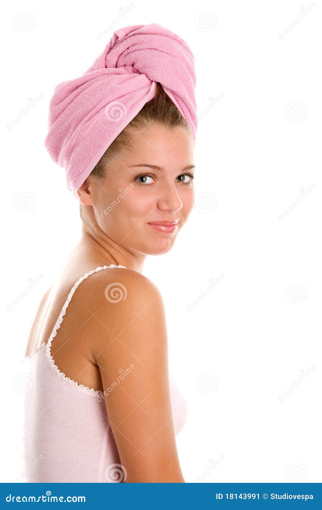 Woman wrapped towel stock image. Image of friendly, background - 18143991