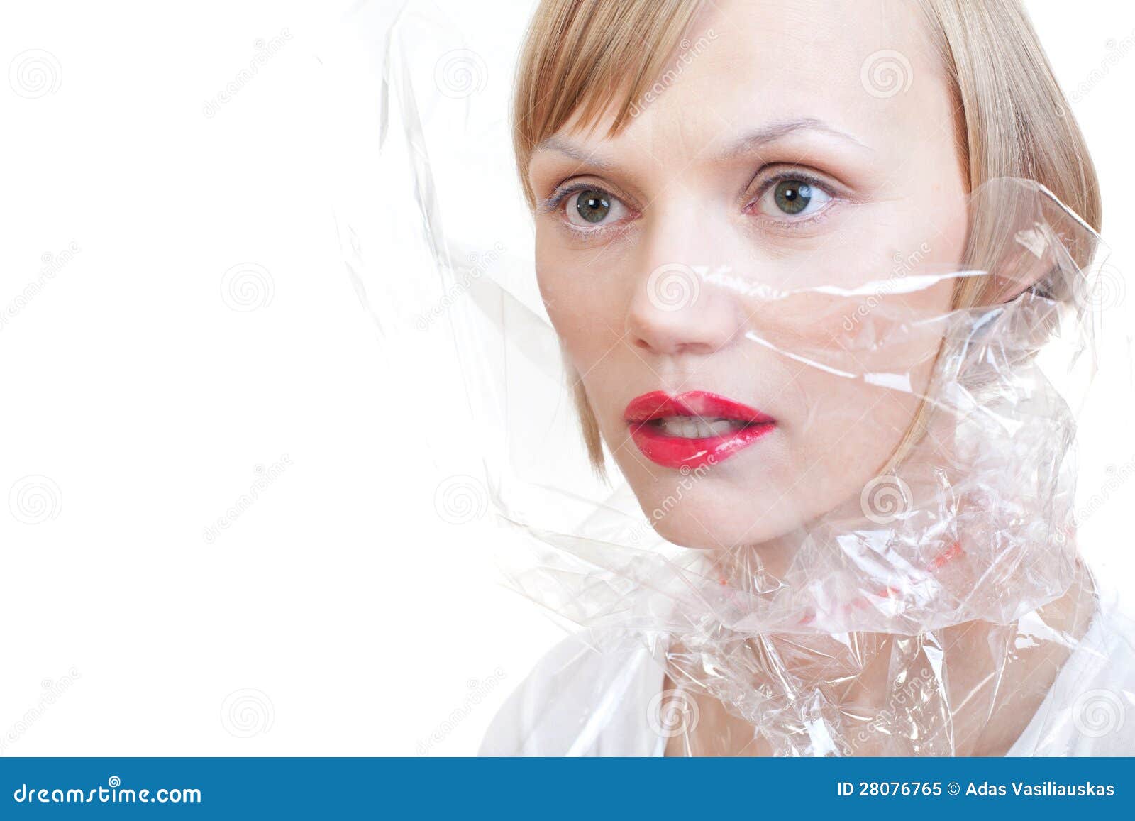 Woman wrapped up stock image. Image of female, isolated - 28076765