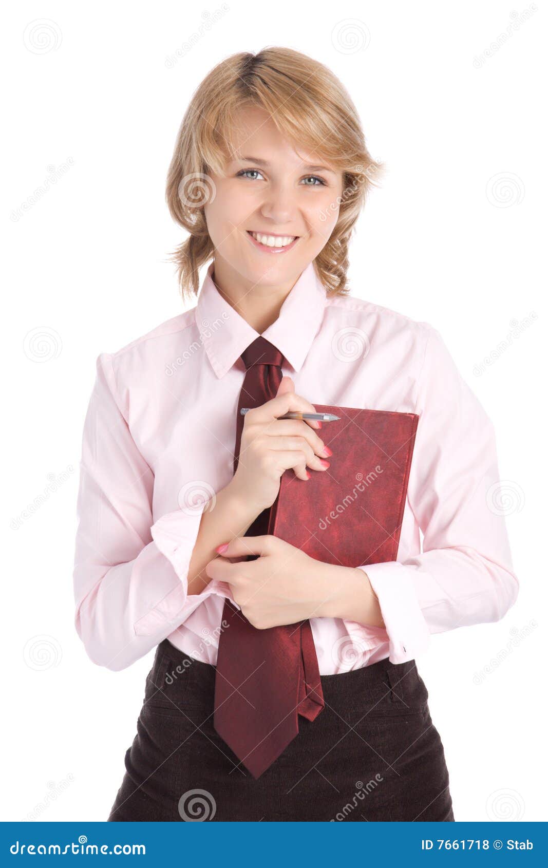 Woman Wriring in To Organizer Stock Photo - Image of isolated, women ...