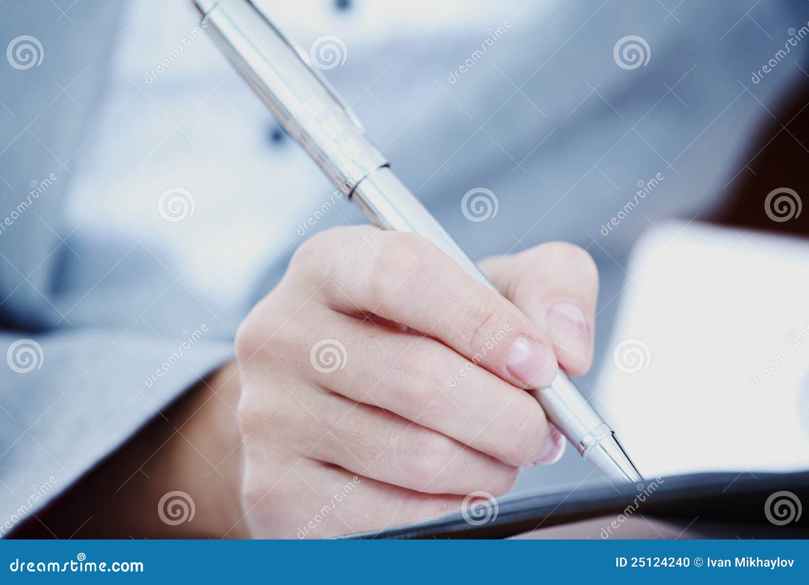 Woman write by pen stock photo. Image of letter, close - 25124240
