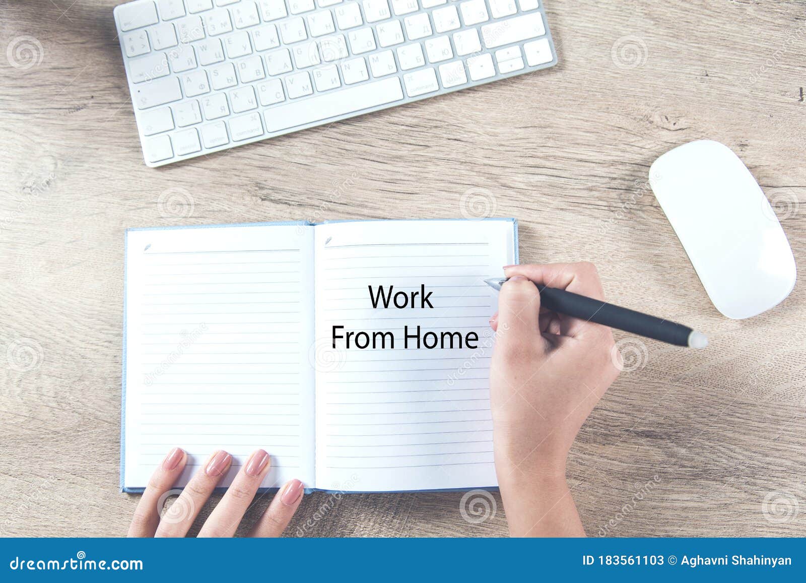 Woman Write Work from Home on Notepad Stock Image - Image of lifestyle ...