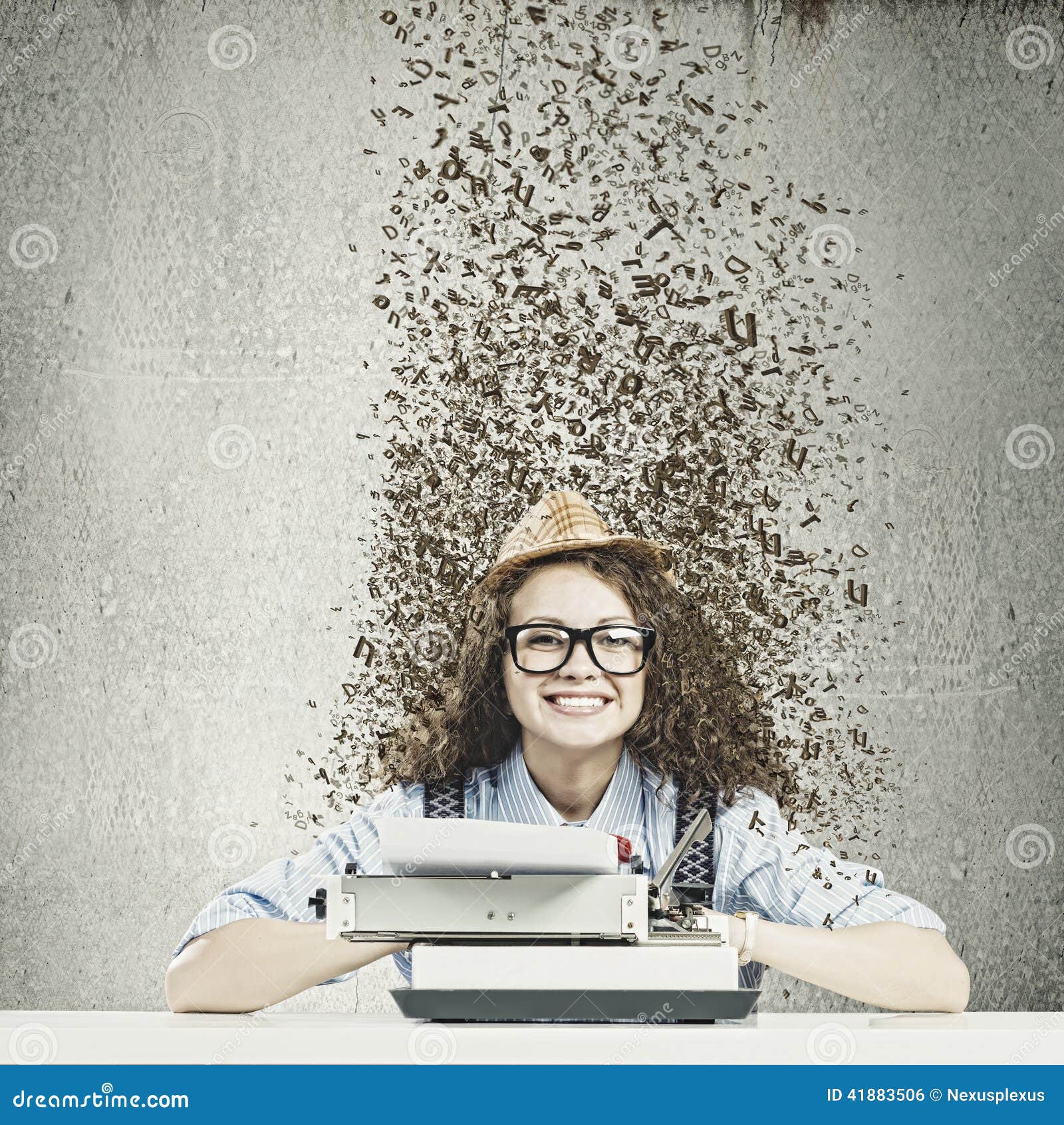 Woman writer stock photo. Image of beautiful, look, desk - 41883506