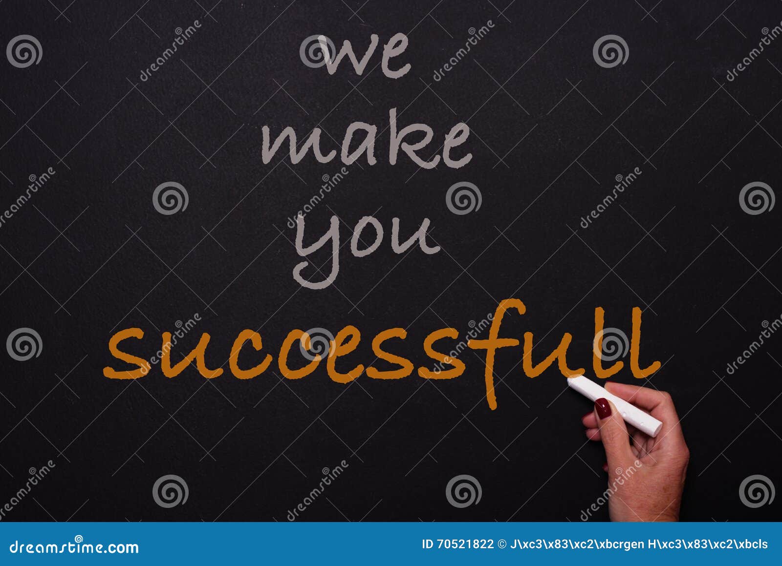 Woman Writes on Blackoard - we Make You Successfull Stock Photo - Image ...