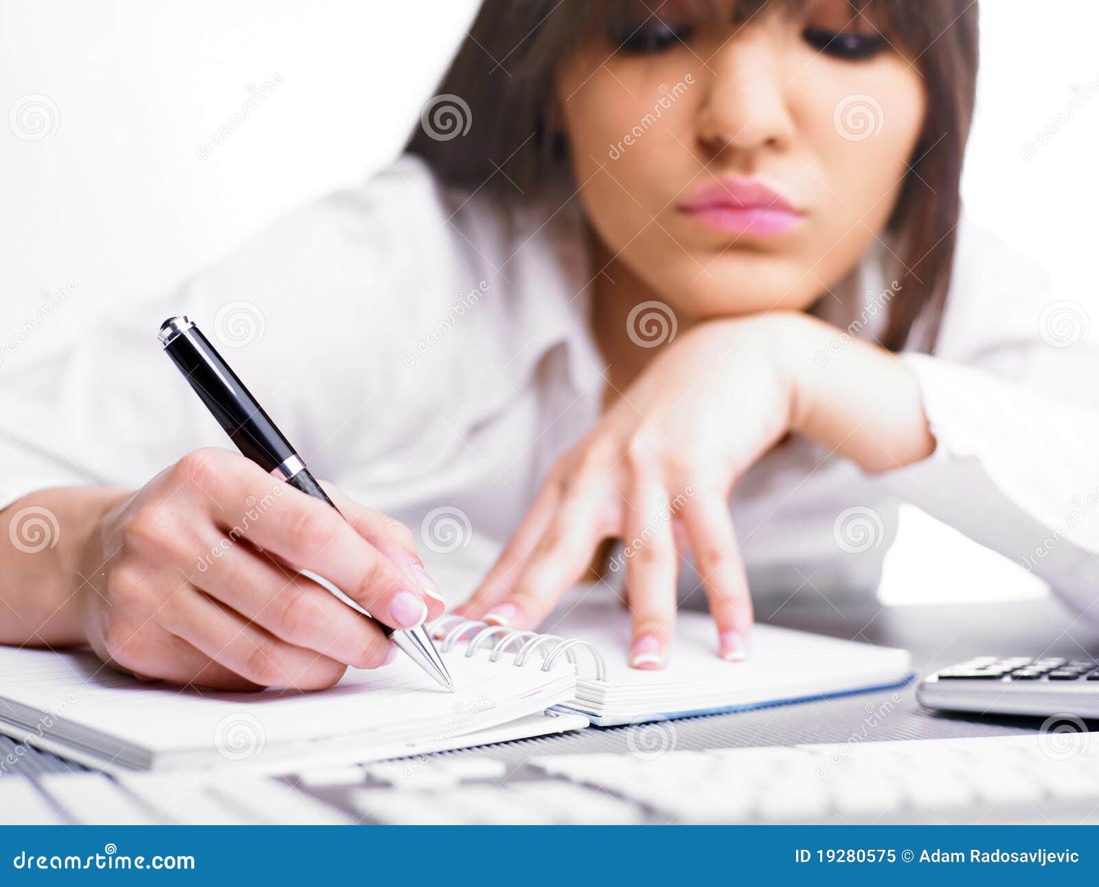 Woman Writing stock image. Image of businesspeople, work - 19280575