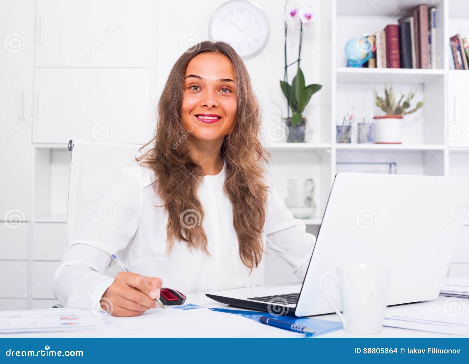 Woman Writing Down Information Stock Photo - Image of document ...