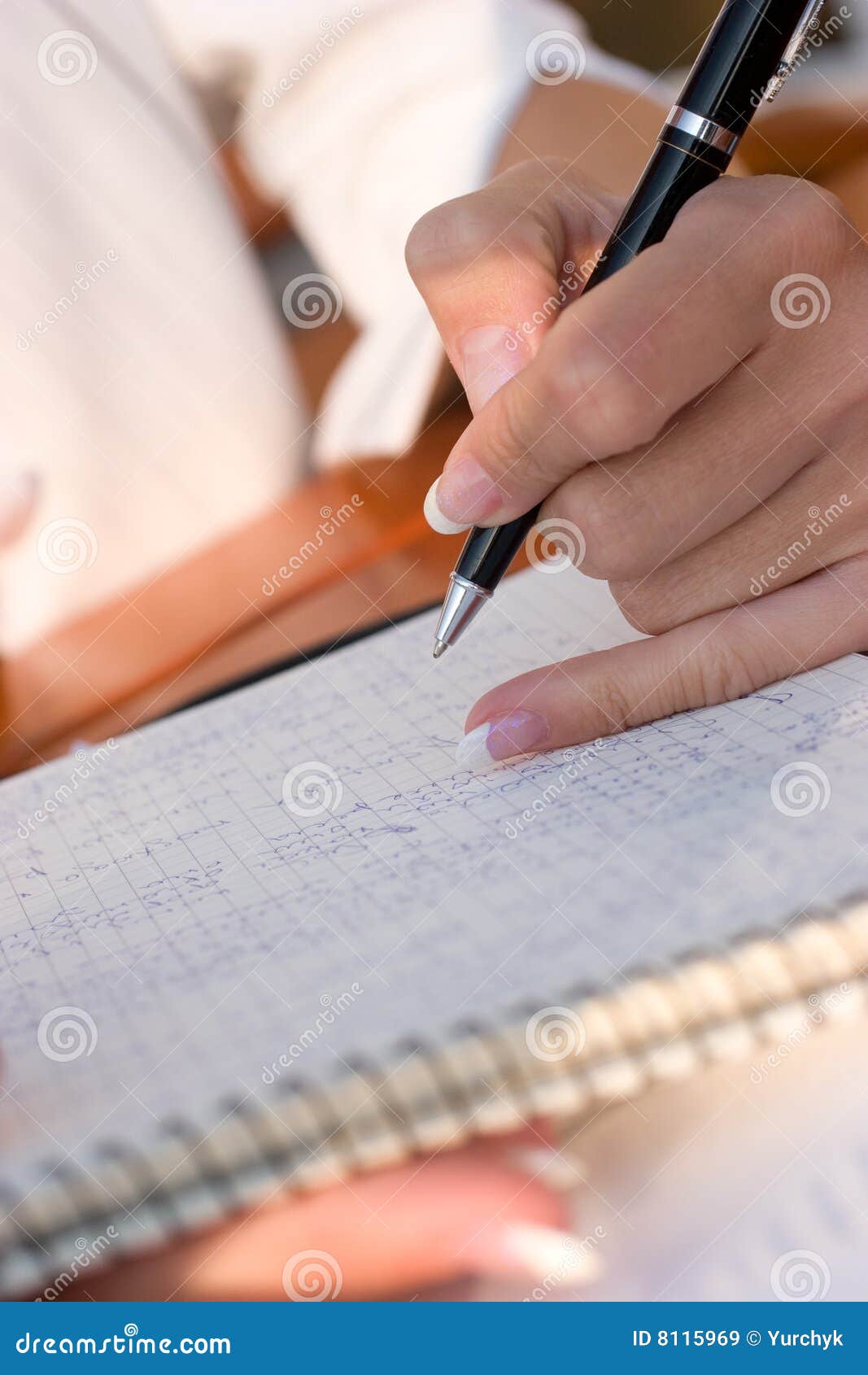 Woman Writing Down in Notebook Stock Image - Image of corporate ...