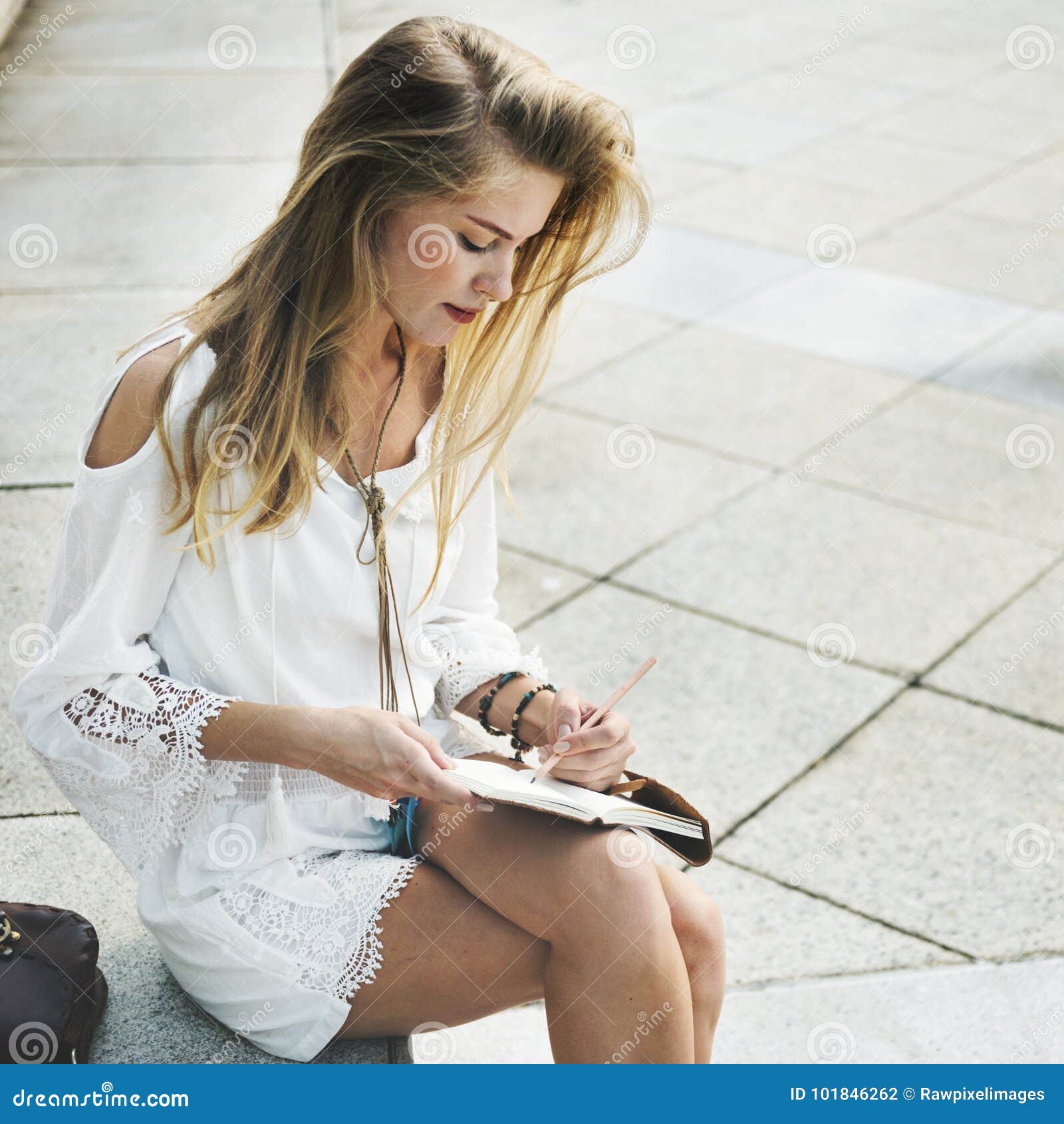 Woman Writing Down Some Ideas Stock Photo - Image of break, journalism ...