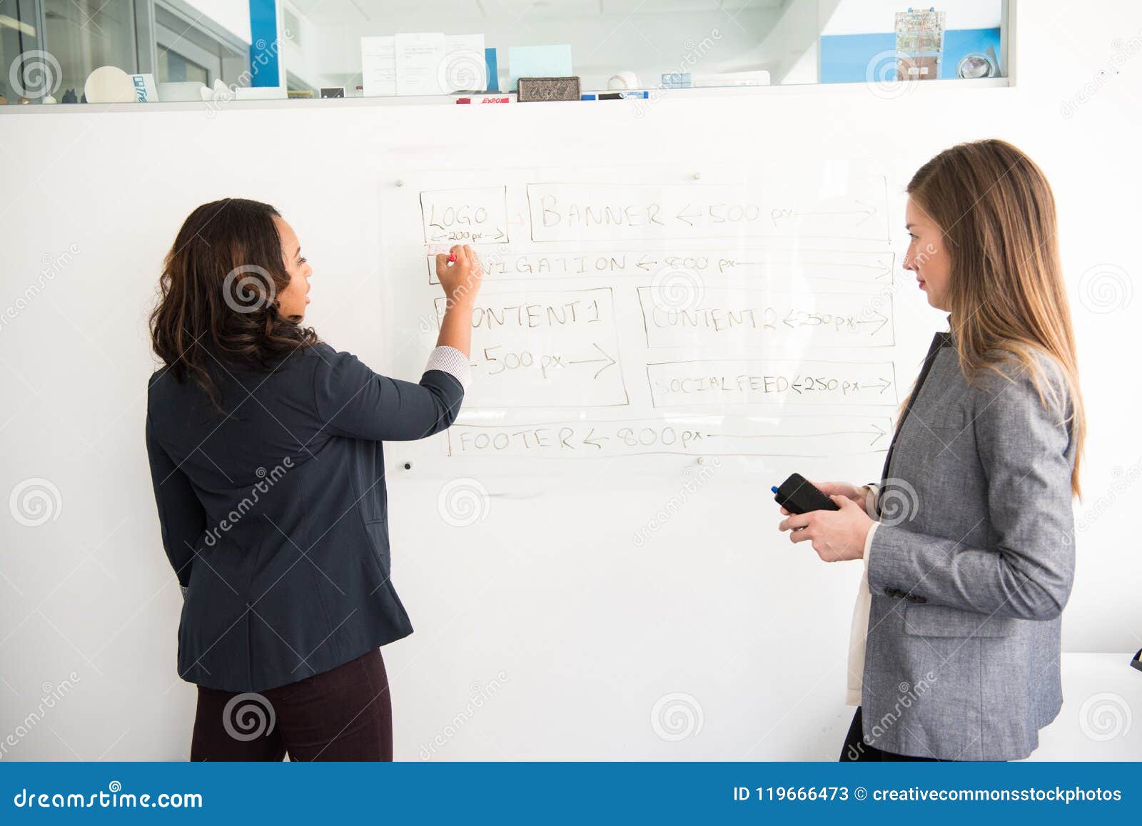 Woman Writing On Dry-erase Board Picture. Image: 119666473