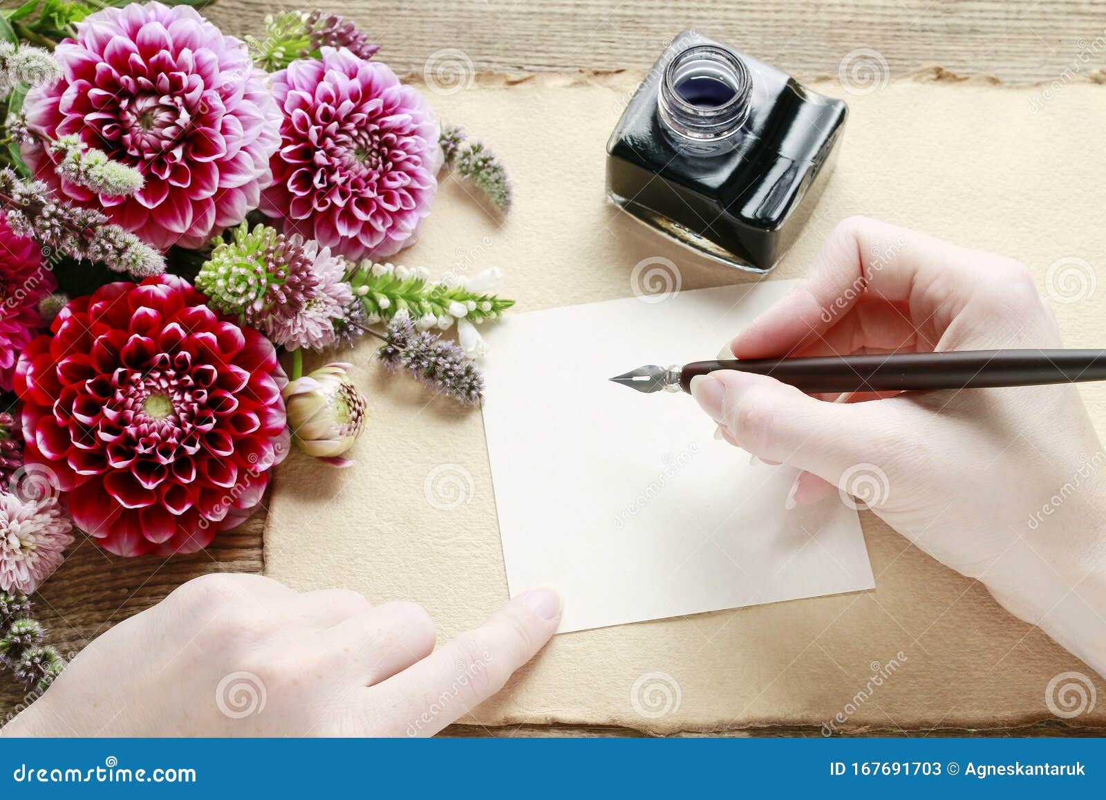 Woman writing a letter stock image. Image of message - 167691703