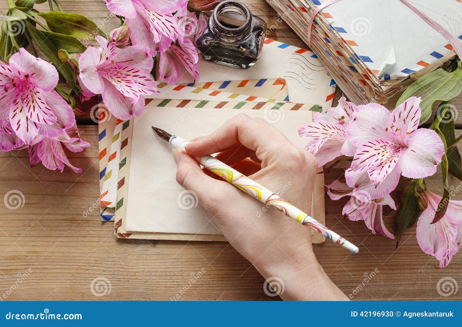Woman Writing A Letter Royalty-Free Stock Image | CartoonDealer.com ...