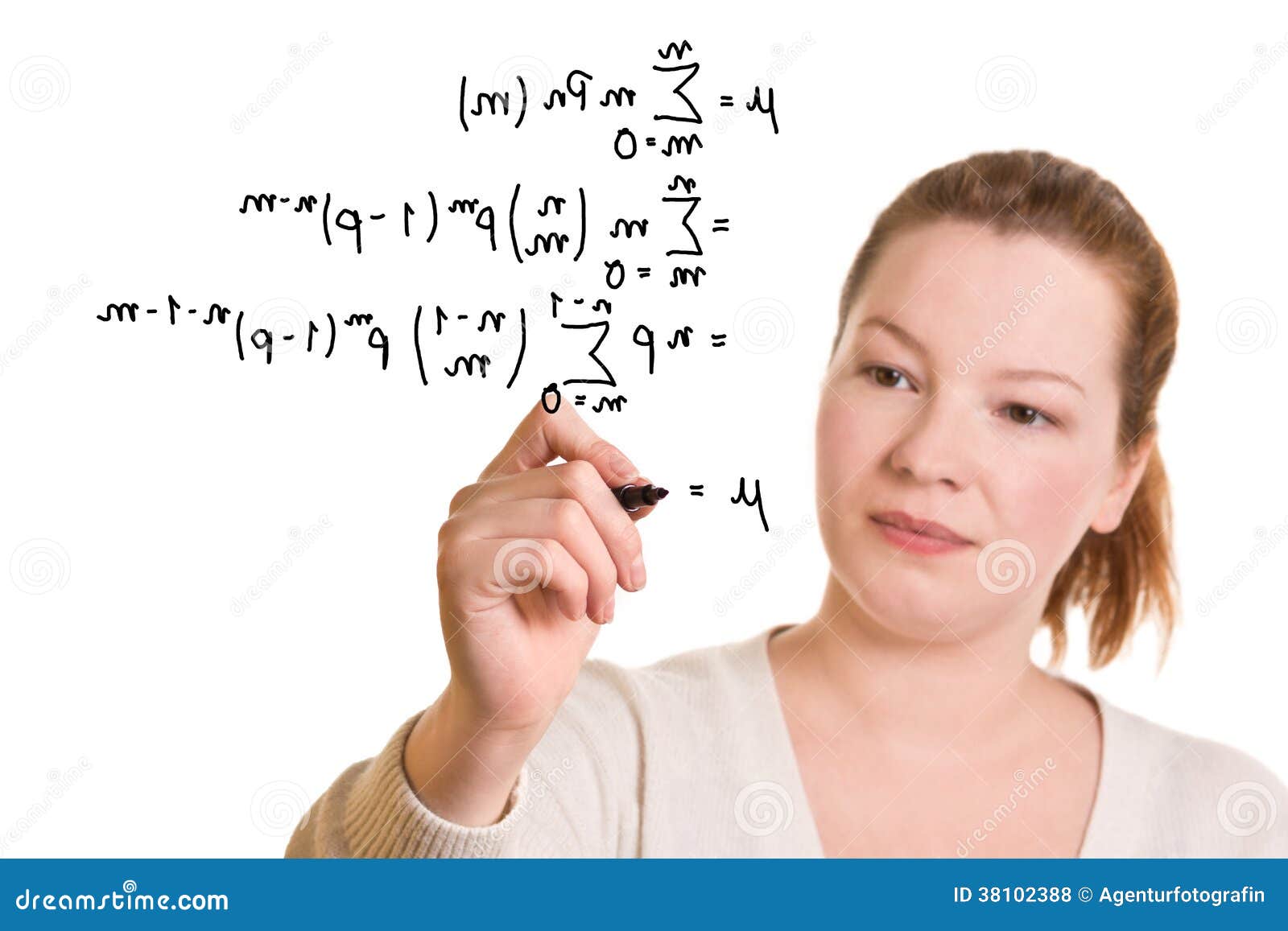 Woman Writing Mathematical Formula Stock Photo - Image of maths, study ...