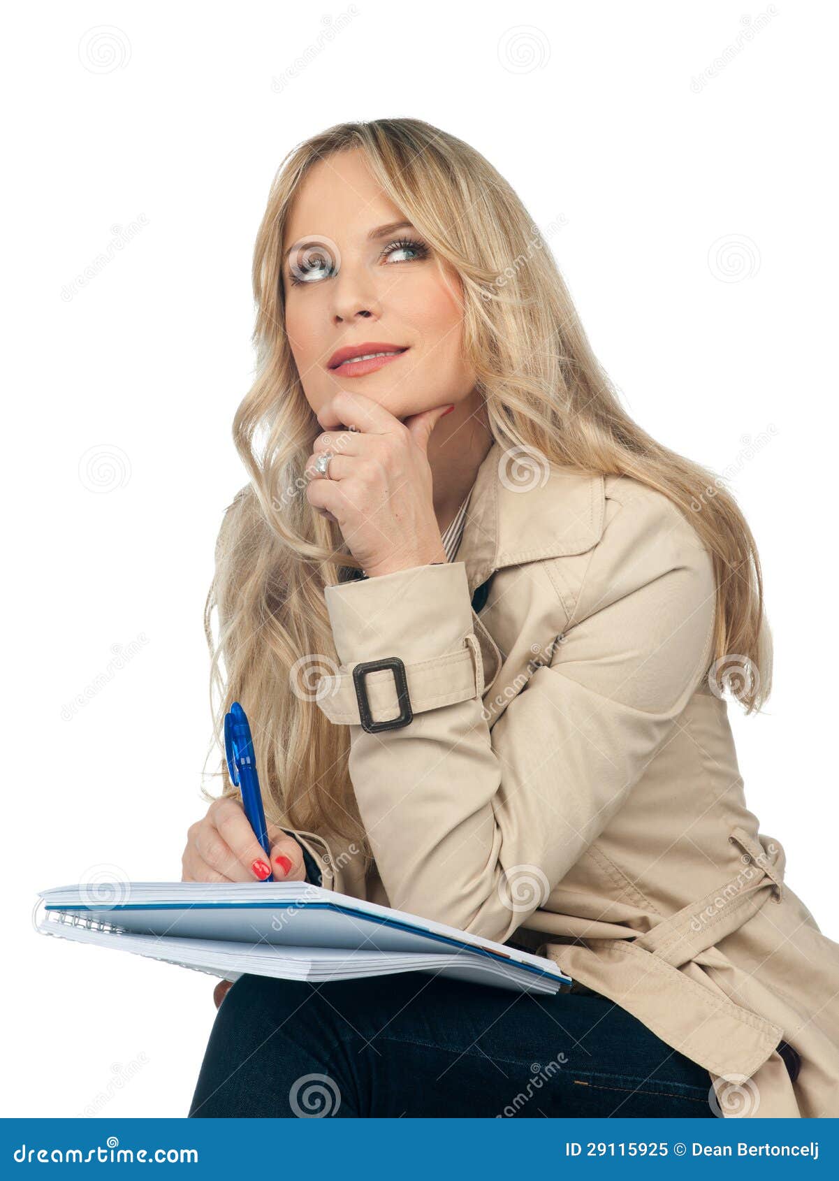 Woman Writing in the Notebook Stock Image - Image of business, female ...