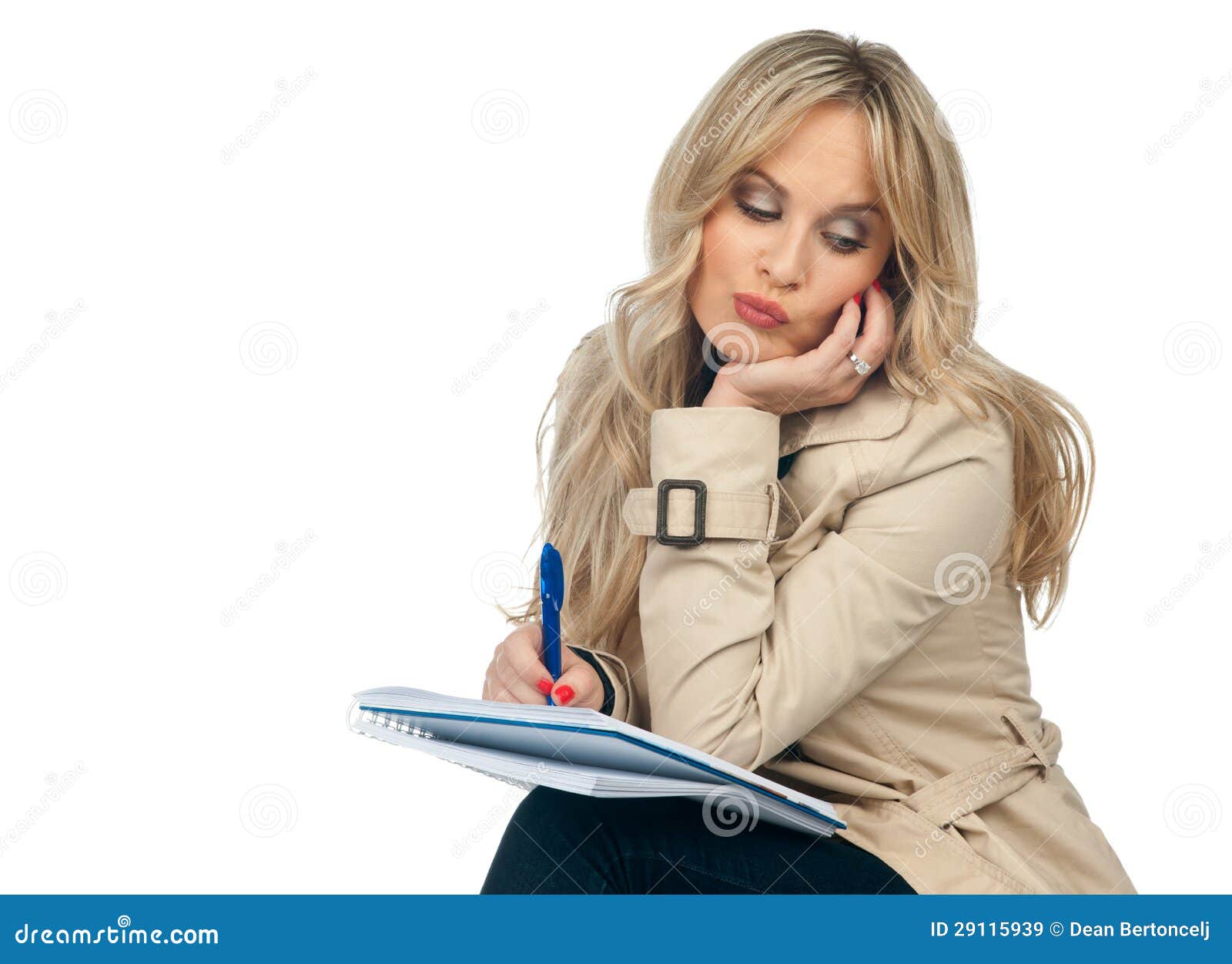 Woman Writing in the Notebook Stock Image - Image of elegance, data ...