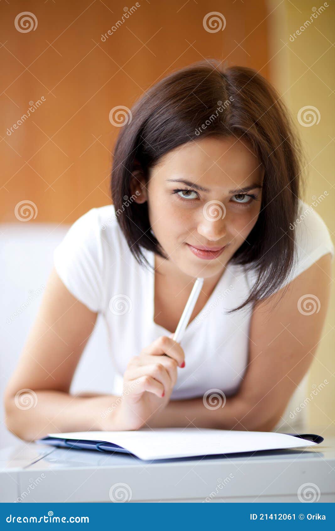 Woman Writing on Notepad To Do List at Home Stock Image - Image of list ...