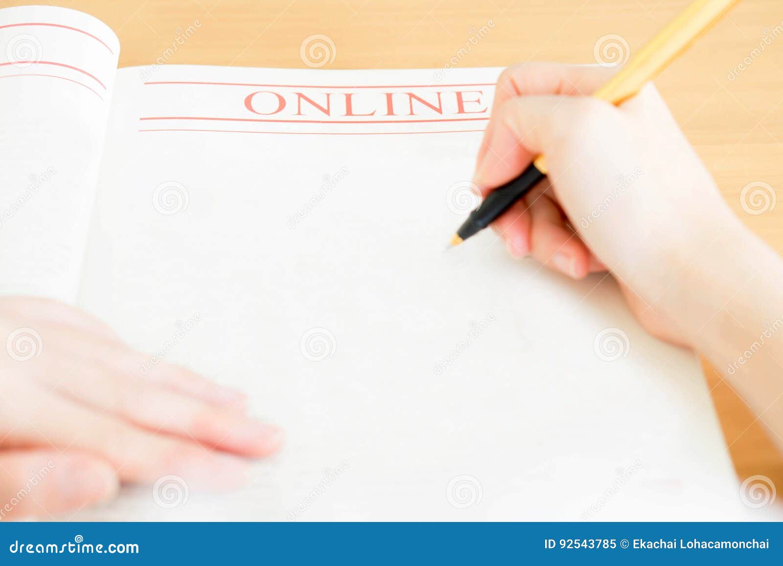 Woman writing on paper stock image. Image of finance - 92543785