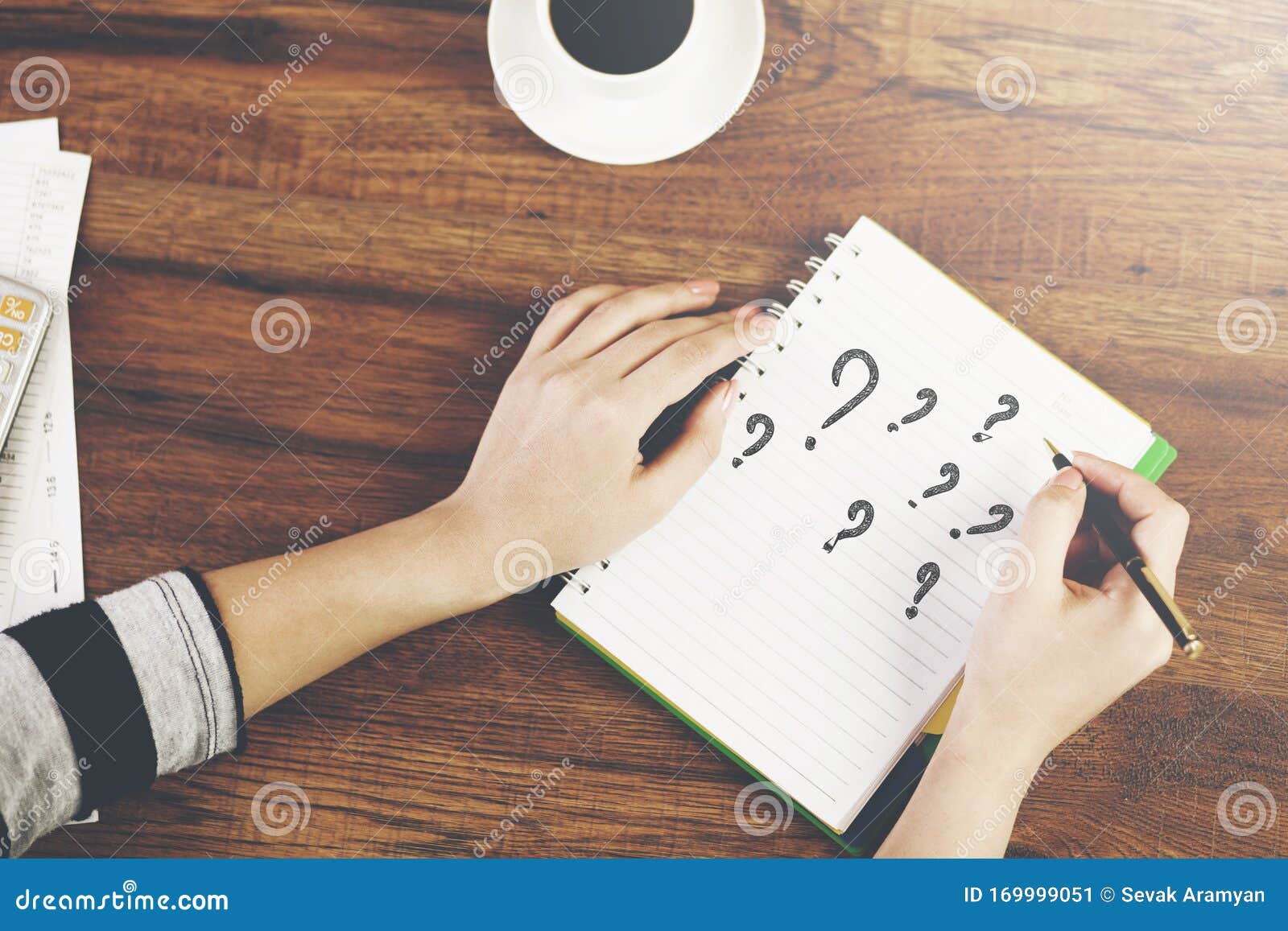 Woman Writing Question Mark Stock Image - Image of crumpled, page ...
