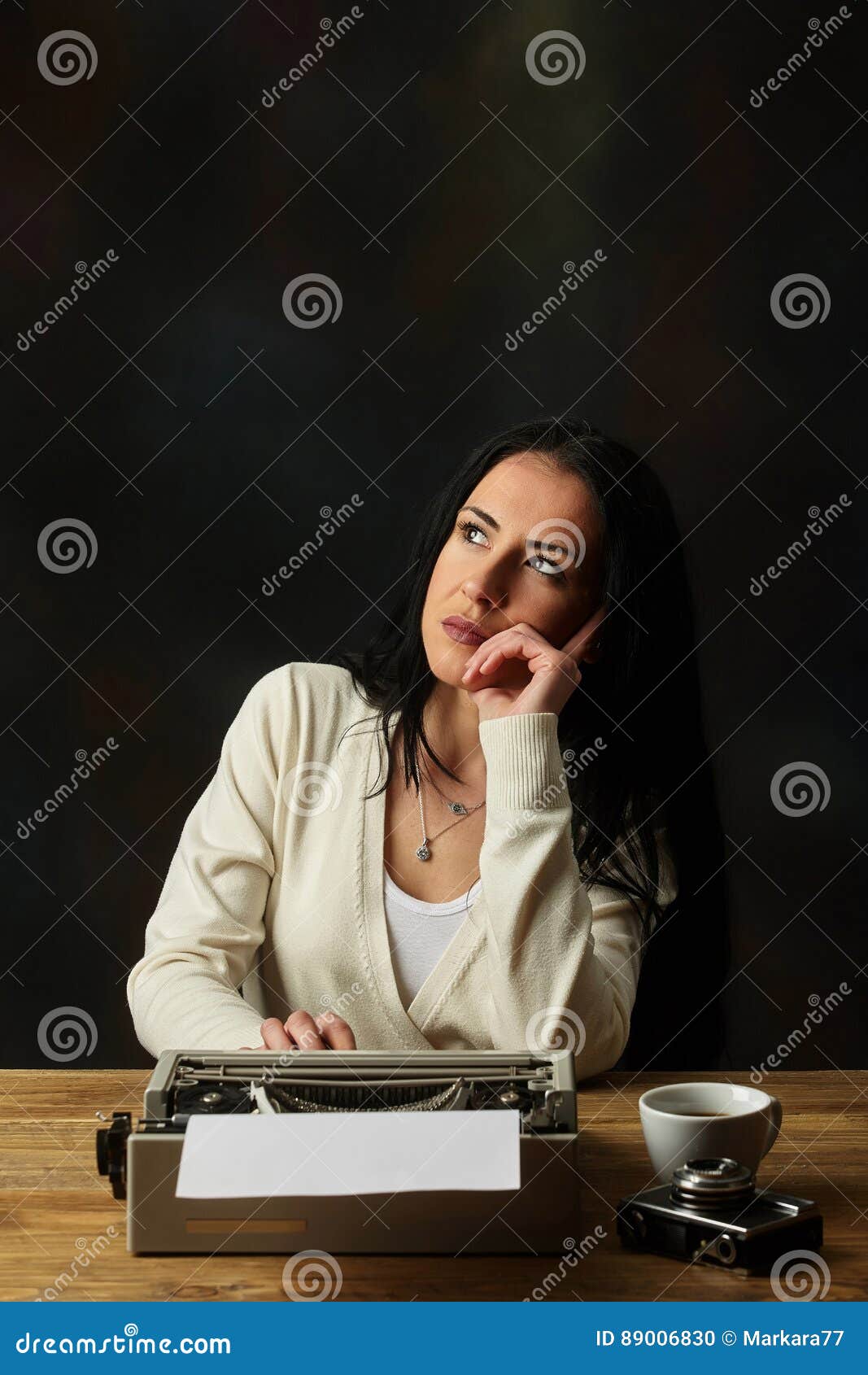 Woman Writing on a Typewriter. Stock Photo - Image of literature, young ...