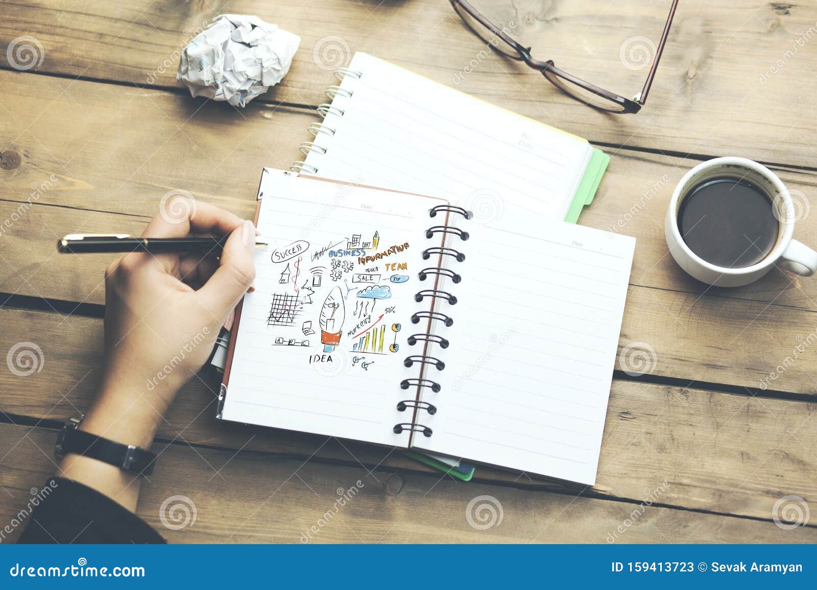 Woman Written Plan on Notebook Stock Image - Image of creative ...