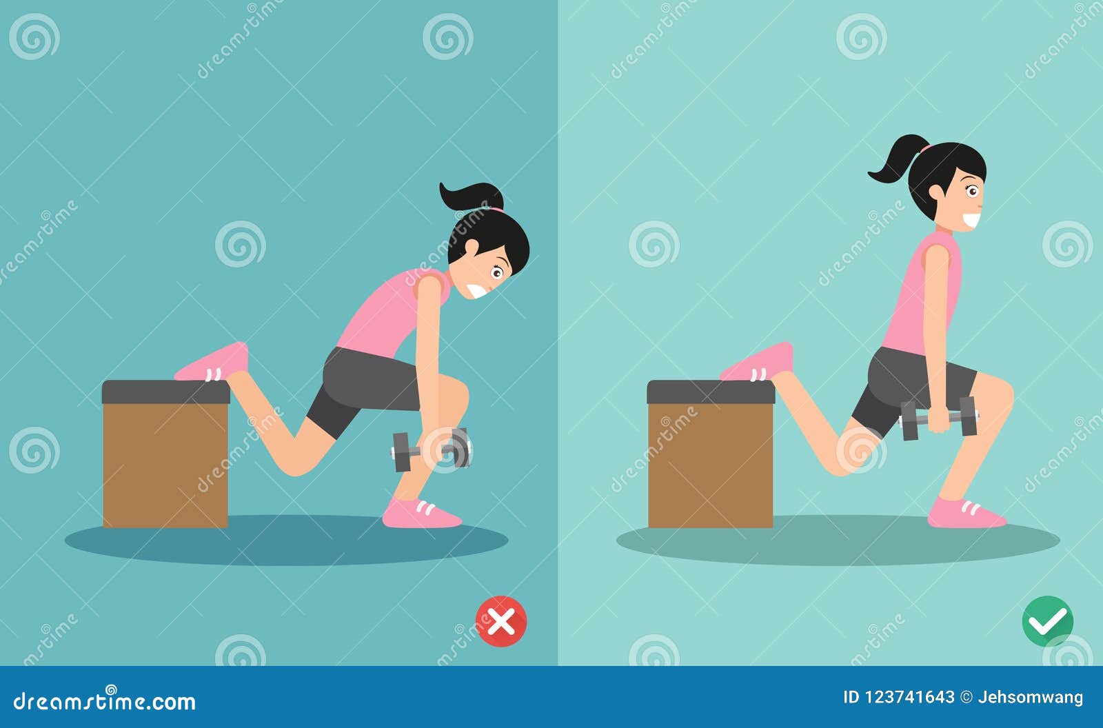 Dumbbell Split Squat Exercise Strength Workout Vector Illustration ... Dumbbell Split Squat Exercise Strength Workout Vector Illustration ...