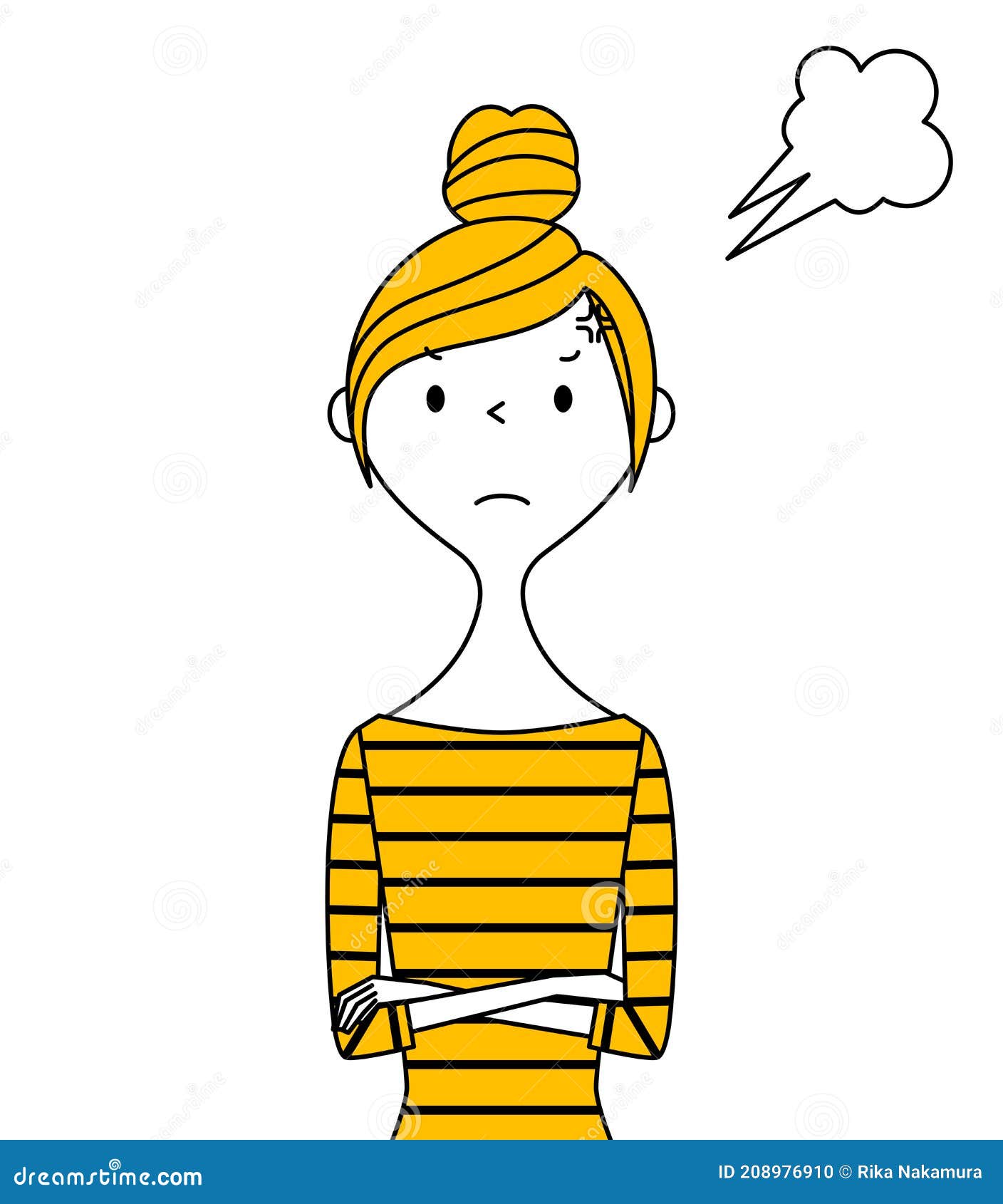 Young woman mama Anger stock vector. Illustration of work - 208976910