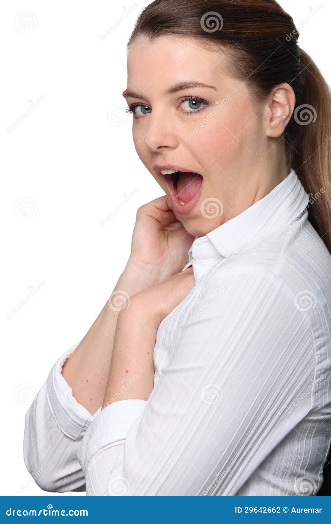 Woman yawning stock photo. Image of hair, bored, ponytail - 29642662