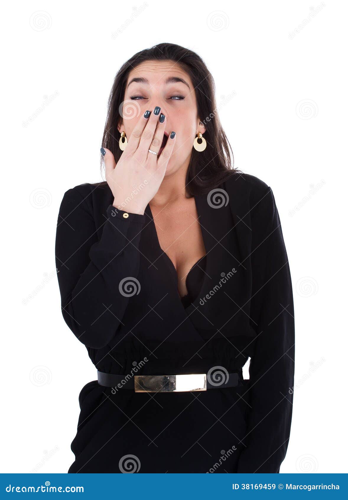 Woman yawning stock image. Image of gesturing, person - 38169459