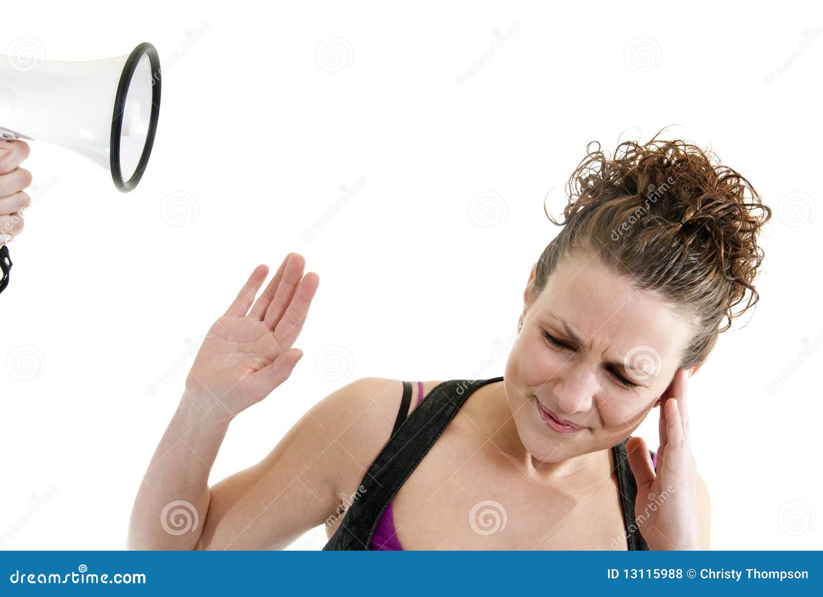 Woman Yelled at by a Megaphone Stock Photo - Image of reprimand ...