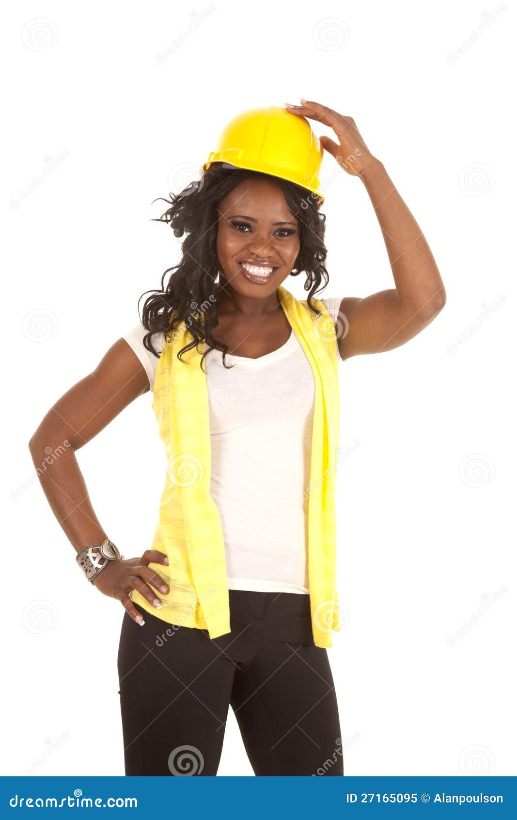 Woman yellow hard hat hand stock image. Image of architecture - 27165095