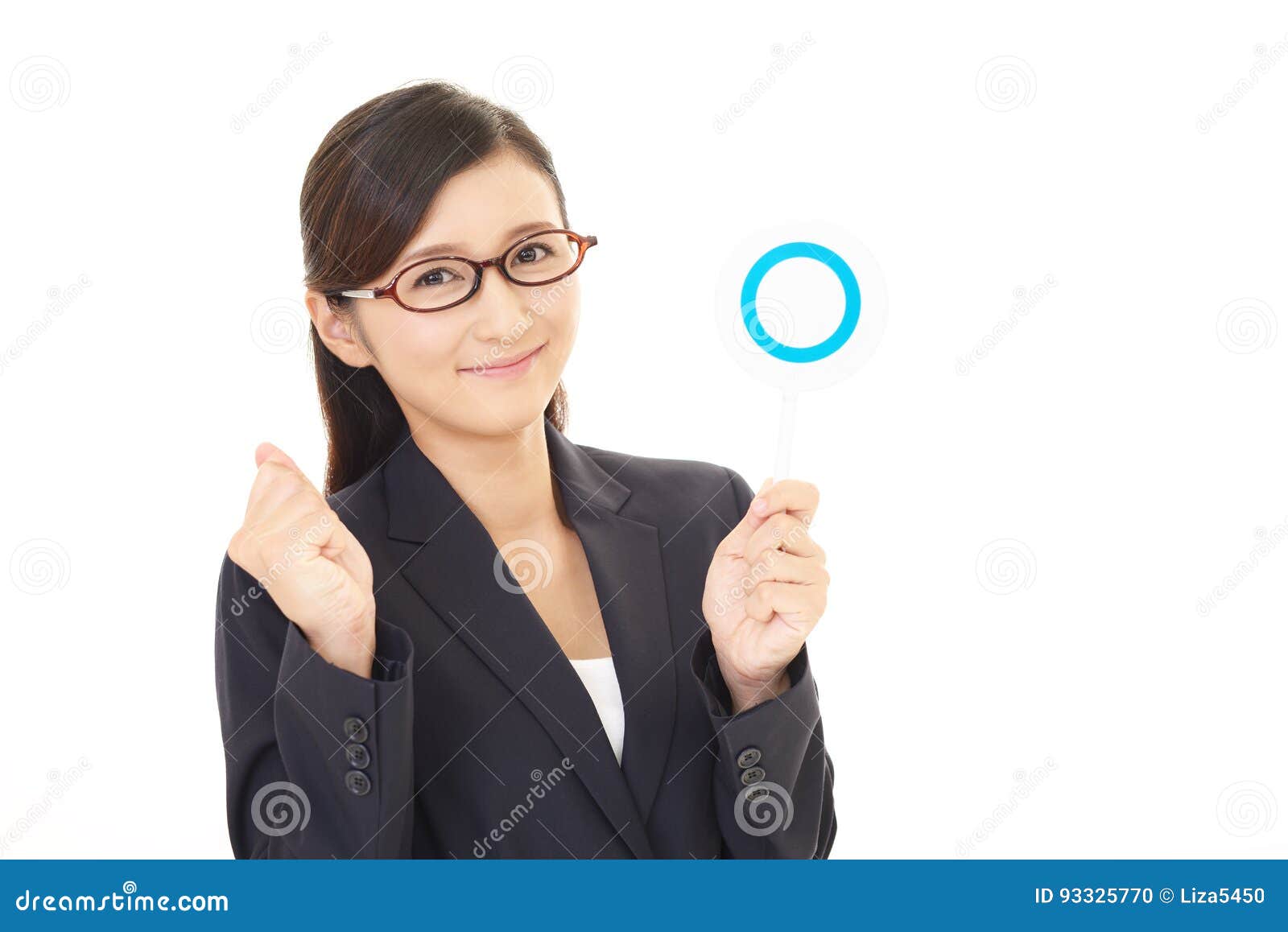 Woman with a Yes sign stock photo. Image of asia, girl - 93325770